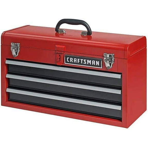 Craftsman 3-Drawer Metal Portable Chest Toolbox Red - Walmart.com