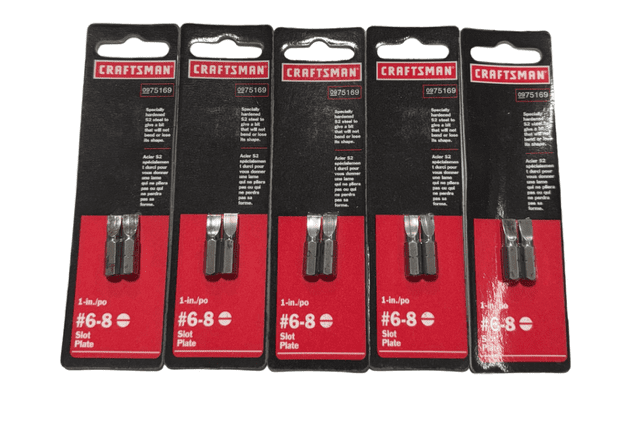 Craftsman #6-8 Slotted Screwdriver Bits 10 Pack - Walmart.com