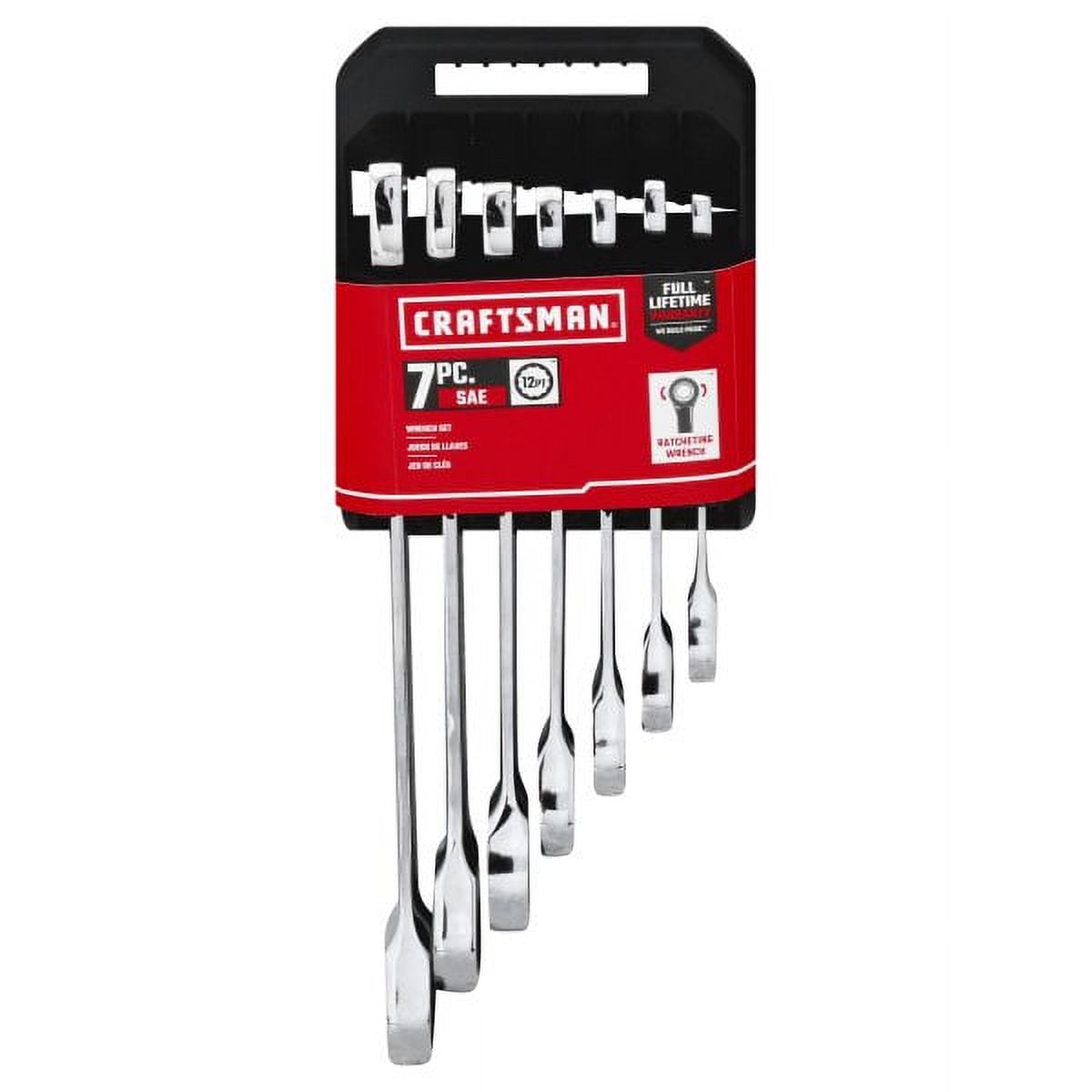 Craftsman 12 Point SAE Ratcheting Combination Wrench Set 7 pc ...