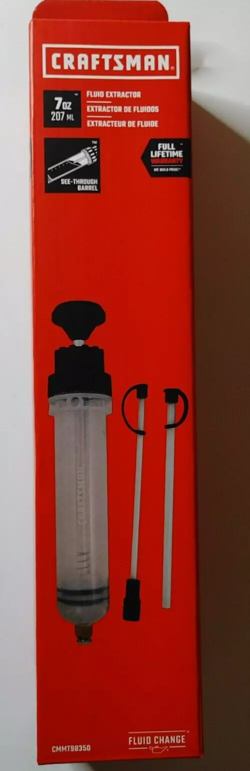 Craftsman 7Oz Fluid Extractor Oil Syringe Pump Manual Suction Vacuum ...