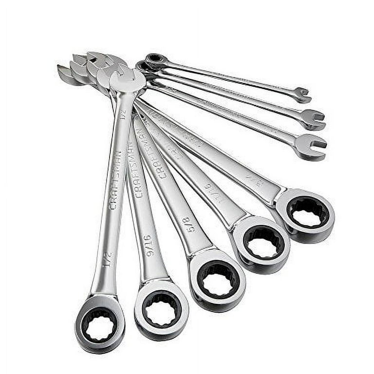 Craftsman 8 piece Metric Flat Full polish Ratcheting Wrench Set