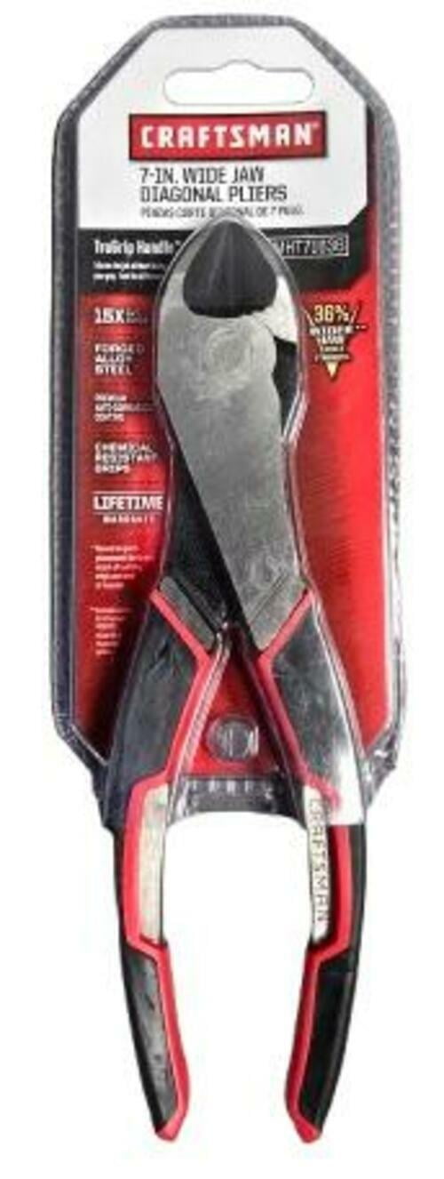 Craftsman Cutting Pliers 7 Inch Wide Jaw Diagonal With TruGrip Handle ...