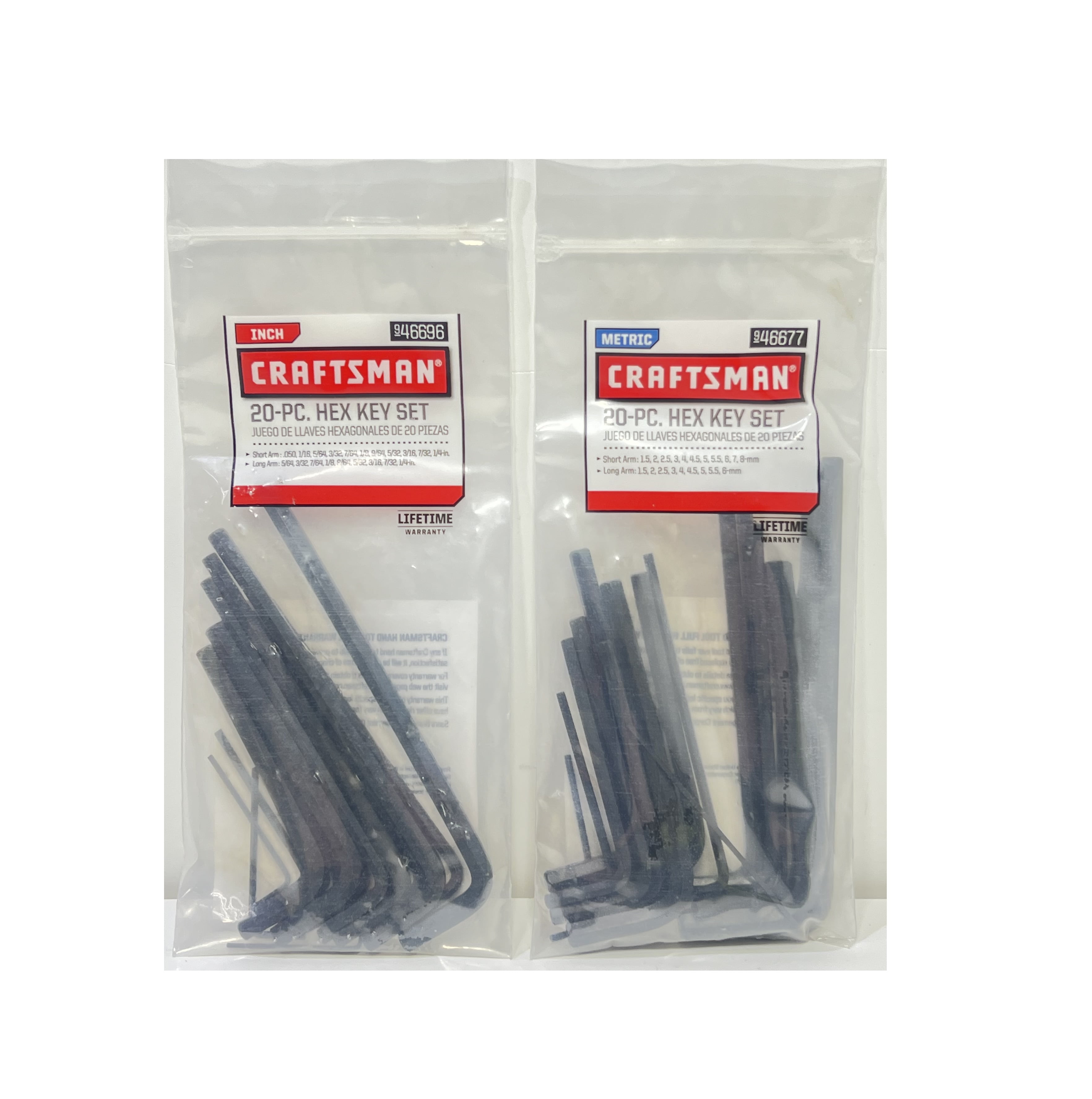Craftsman Hex Key Allen Wrench Set 40 PC SAE Standard & Metric - Walmart.com