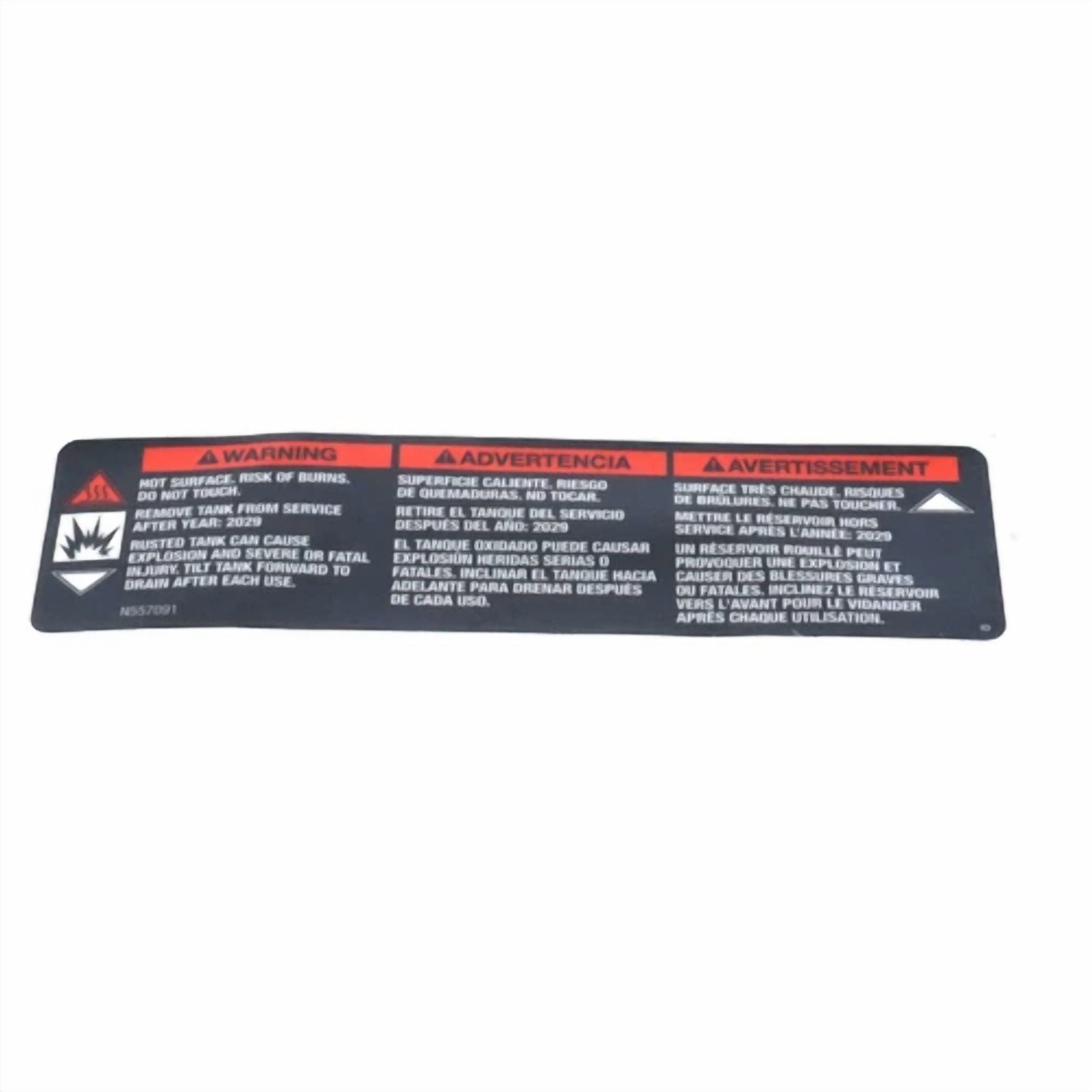 Craftsman Oem N557091 Air Compressor Label Warn Hot Surface Drain Tank ...