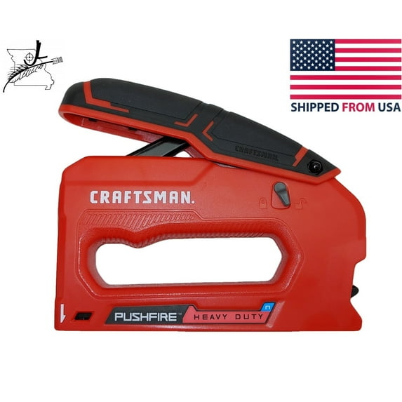 Craftsman Pushfire Staple Gun Stapler Reverse Grip Heavy Duty 1/4" - 9/ ...