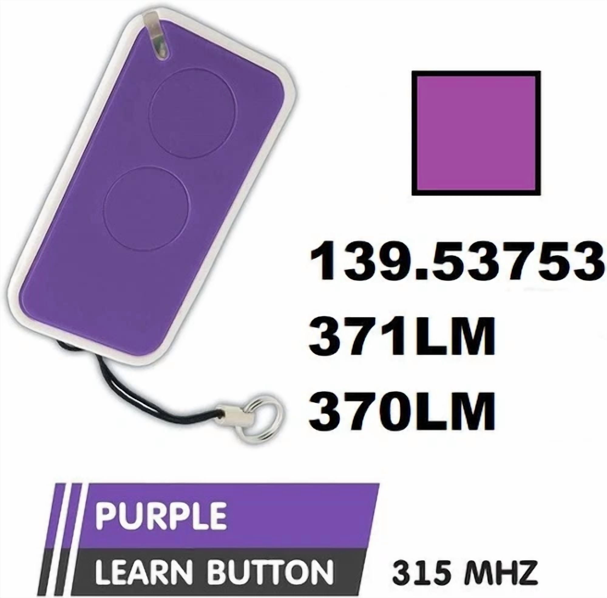 Craftsman Replacement Garage Door Opener Mini Remote For Purple Learn ...