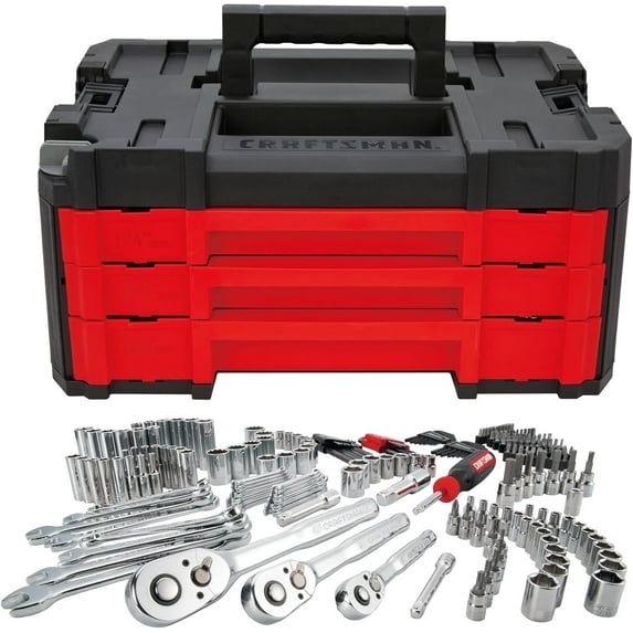 Craftsman VERSASTACK Mechanics Tool Set, 1/4 in, 3/8 in, and 1/2 in ...