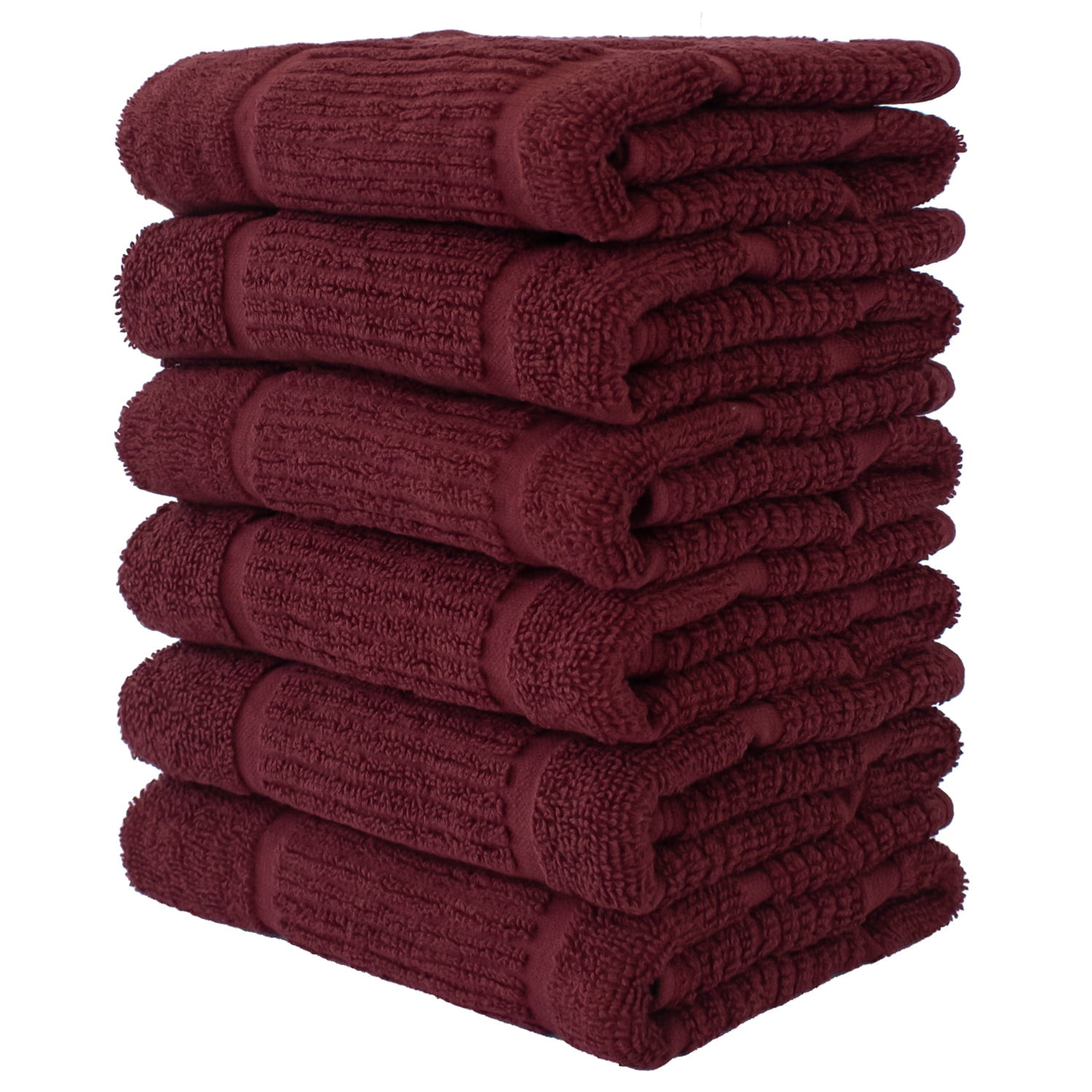 Craftsworth 100% Cotton Kitchen Towel, 15x26-Pack of 6, Window pane Red ...