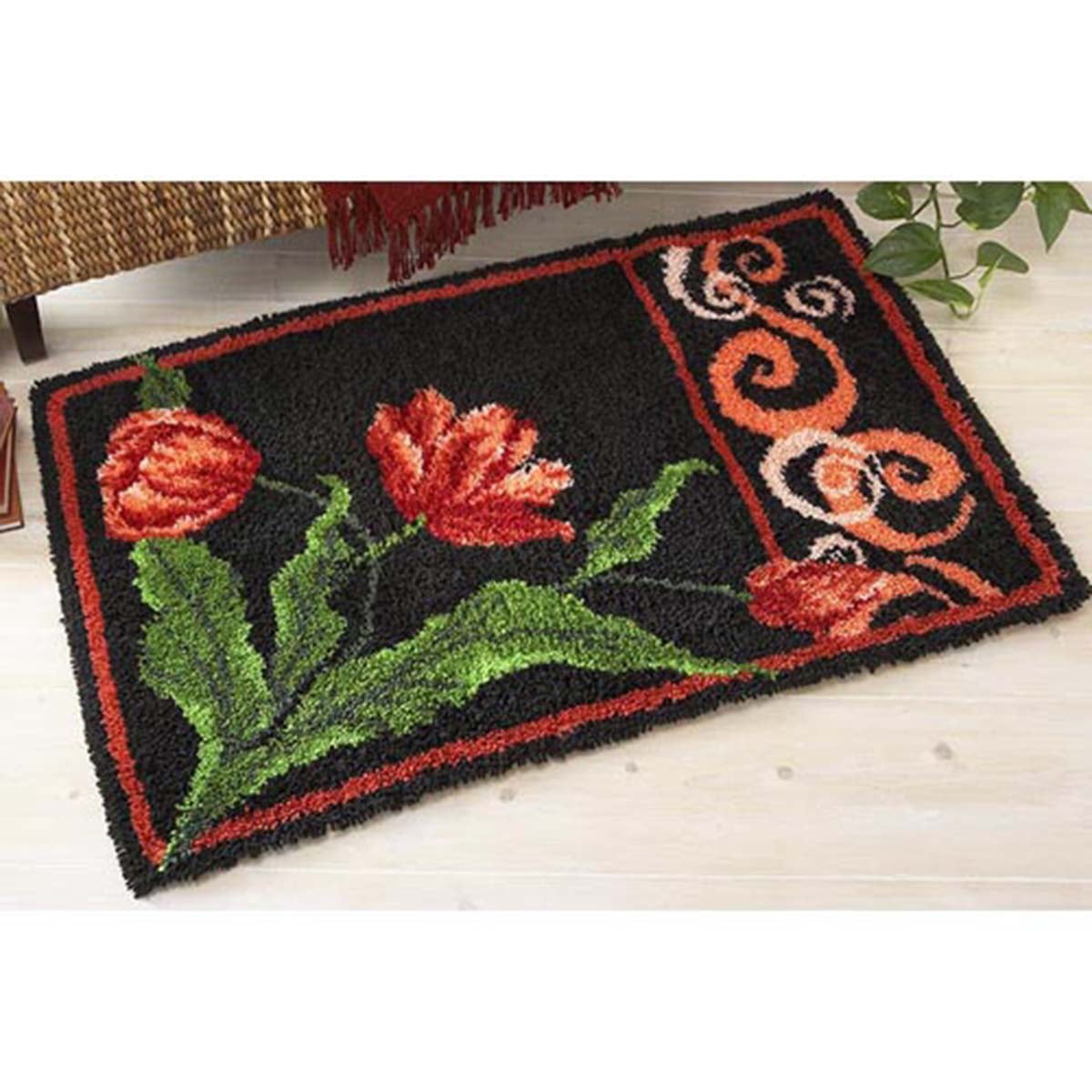 Herrschners® Tulips Designer Rug #7 Latch Hook Kit - Walmart.com