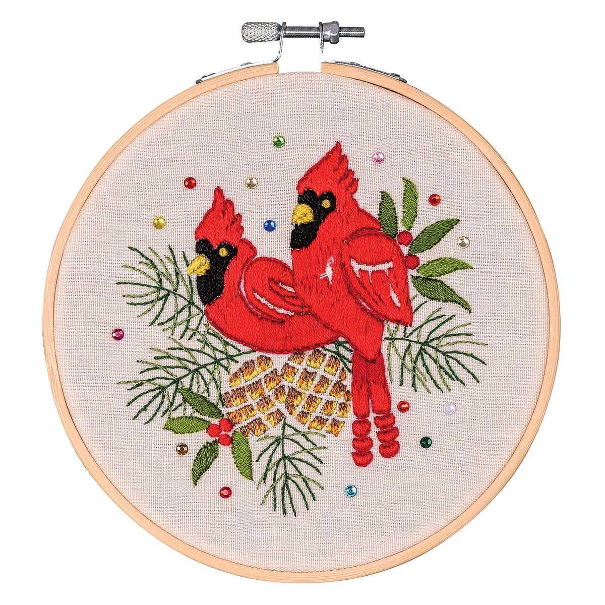 Craftways® Two Cardinals Hoop Stamped Embroidery Kit - Walmart.com