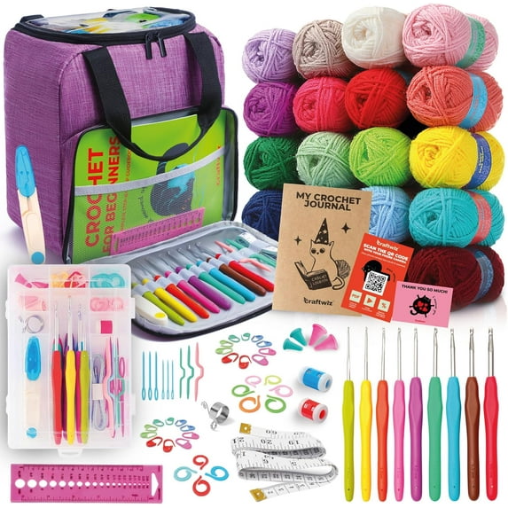 Craftwiz Ultimate Beginner Crochet Kit for Adults and Kids – Learn to ...