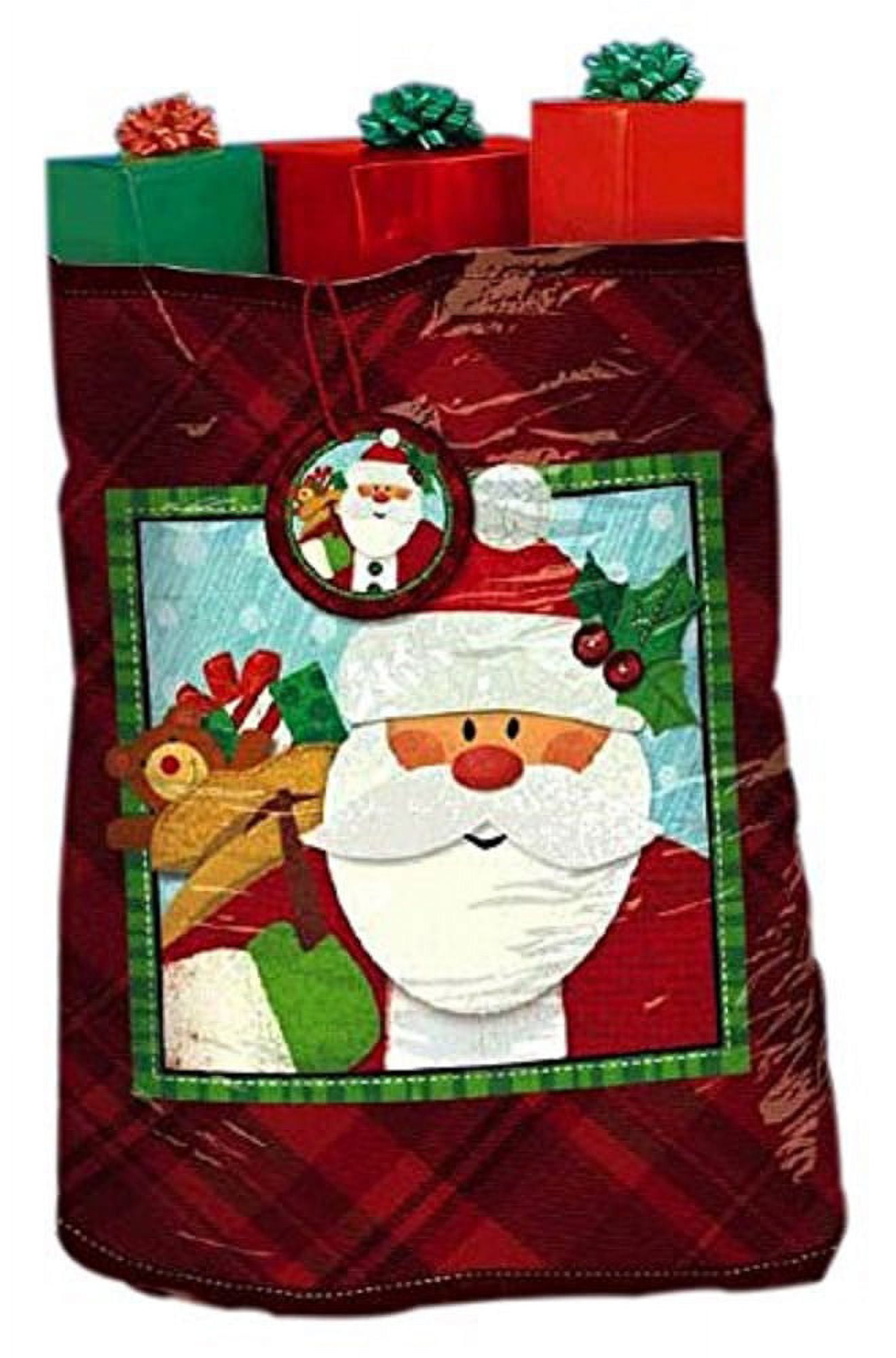 Crafty Christmas Super Giant Plastic Gift Sacks (1 Piece), Red/White ...