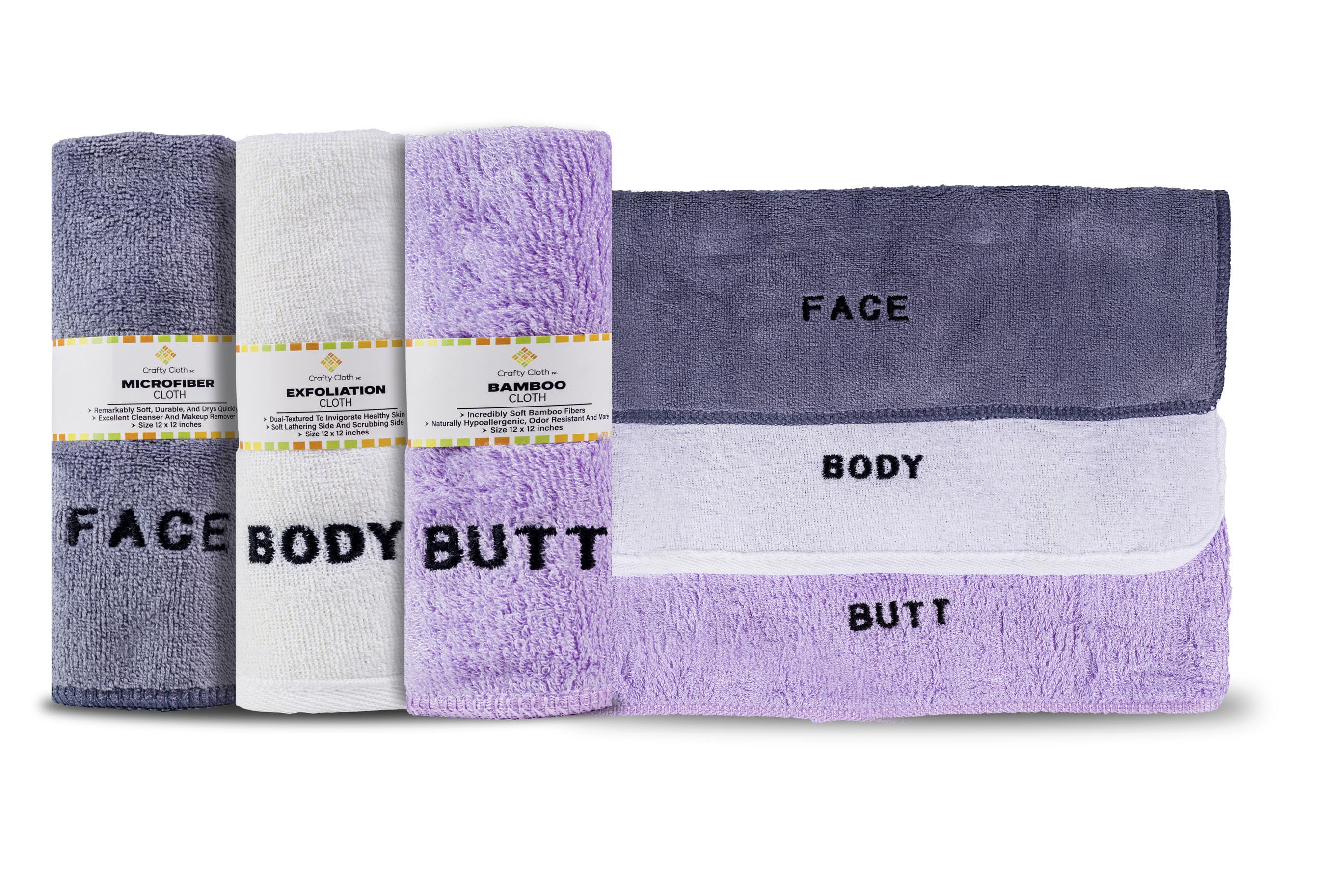 Crafty Cloth Exfoliating Washcloth | Reusable Bath Dual Sided Face and ...