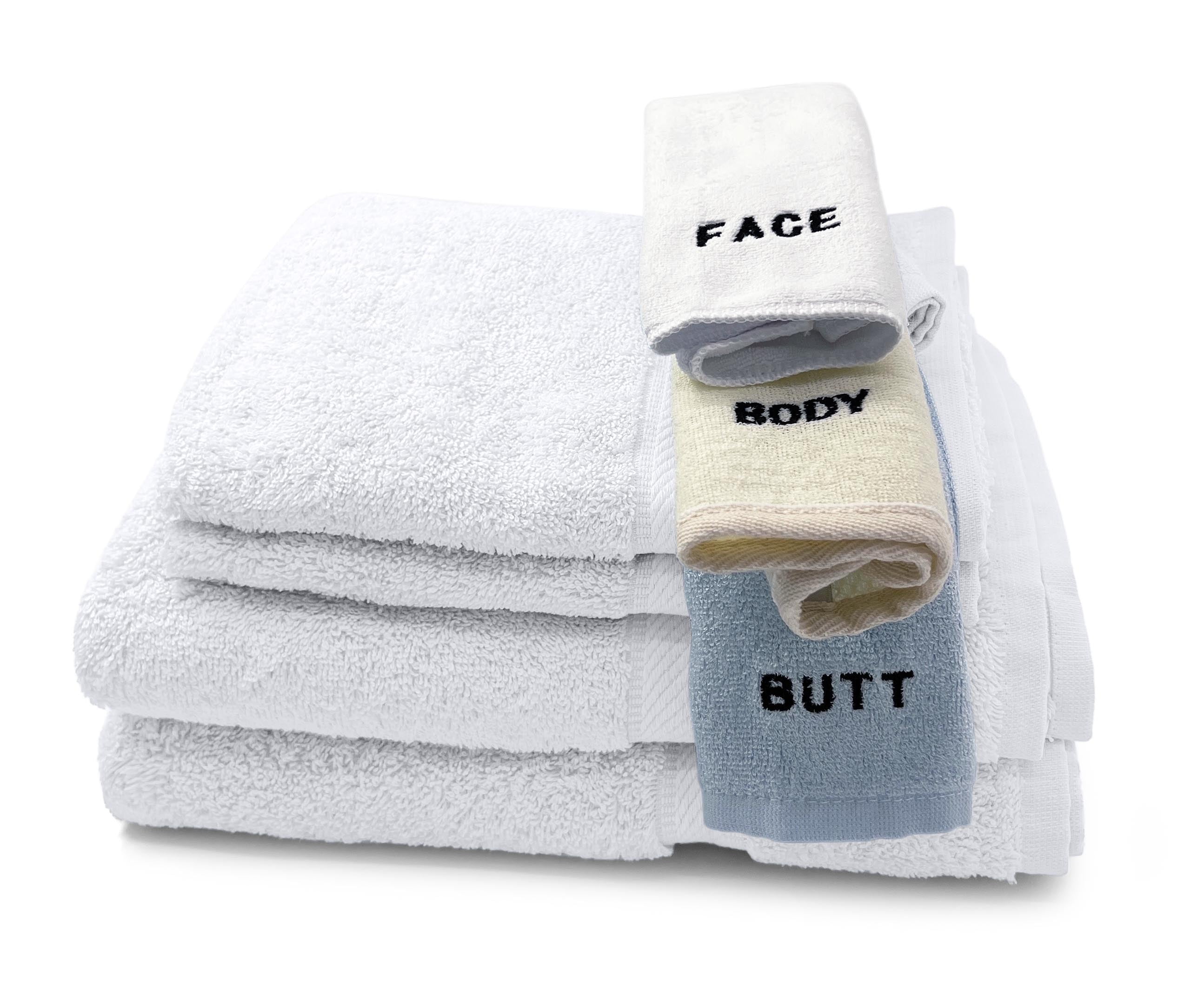 Crafty Cloth INC 4 Texture Towel Set for Face, Body, and Rear-end (Set ...