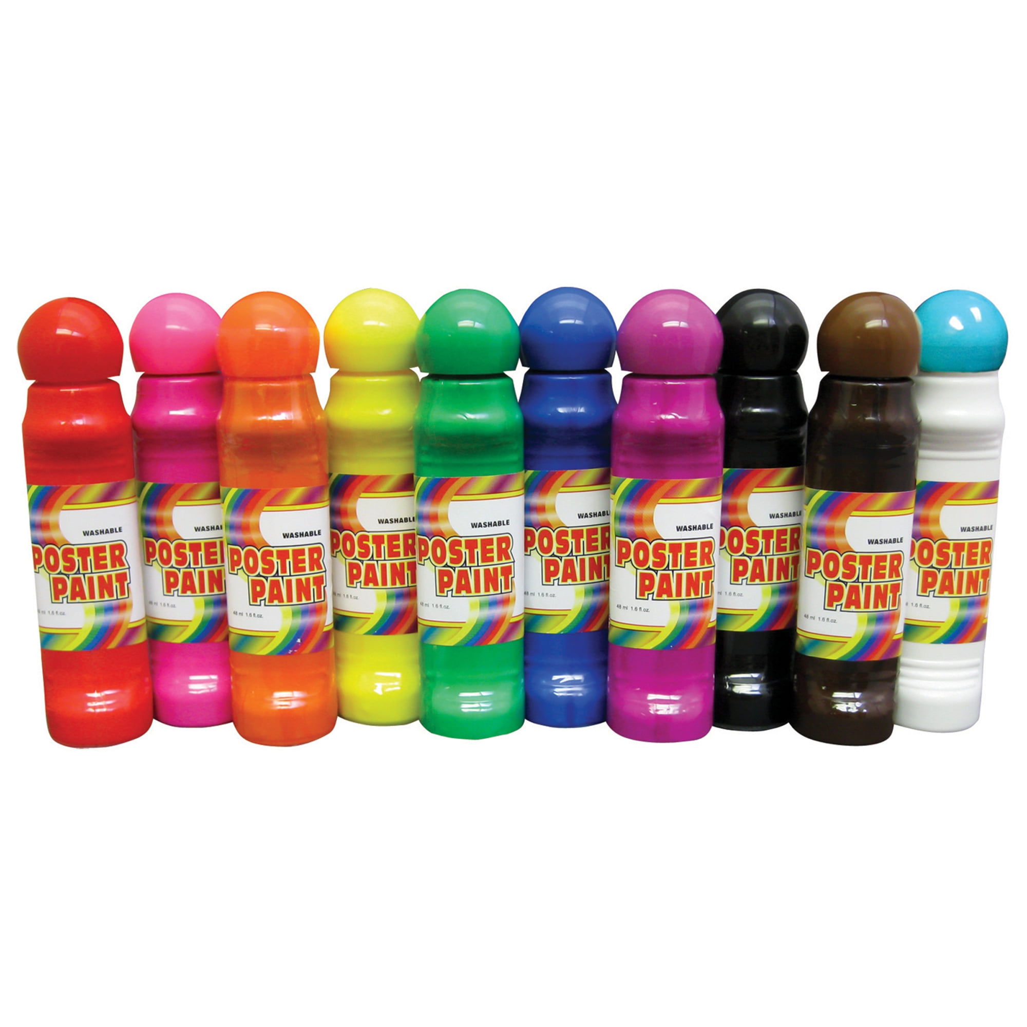 Crafty Dab Poster Paint, Asstd Colors, 48 ml, 10/pkg - Walmart.com