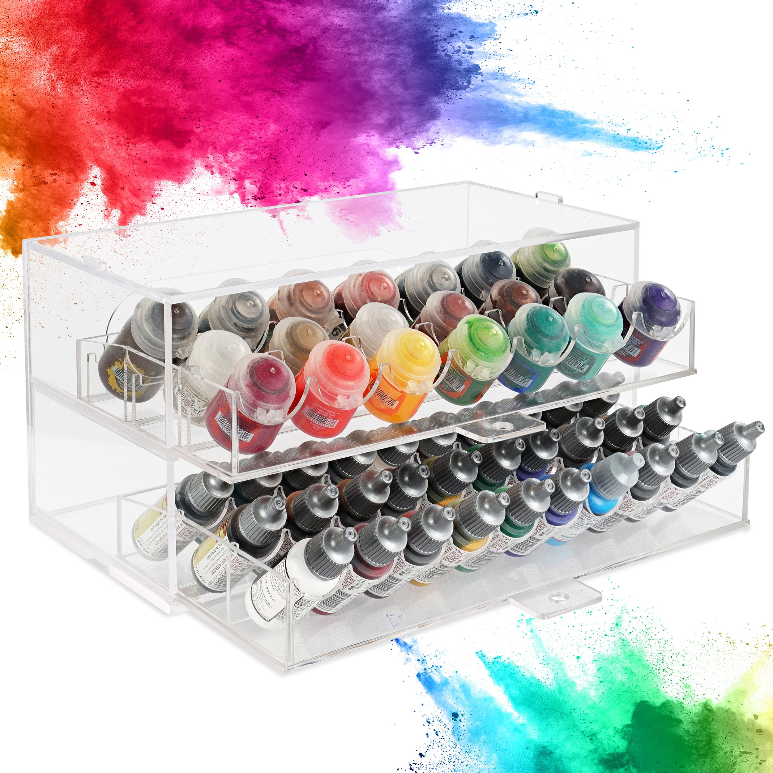 CraftyBook Acrylic Paint Organizers and Storage Drawers - 50 Bottle ...