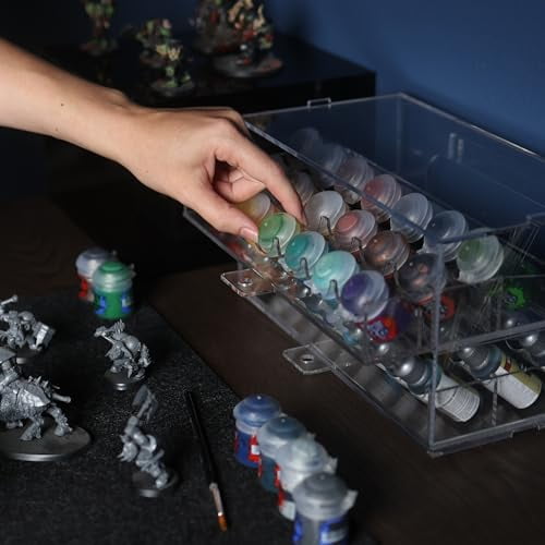 CraftyBook Acrylic Paint Storage Organizer - 50 Bottle Miniature, Hobby ...