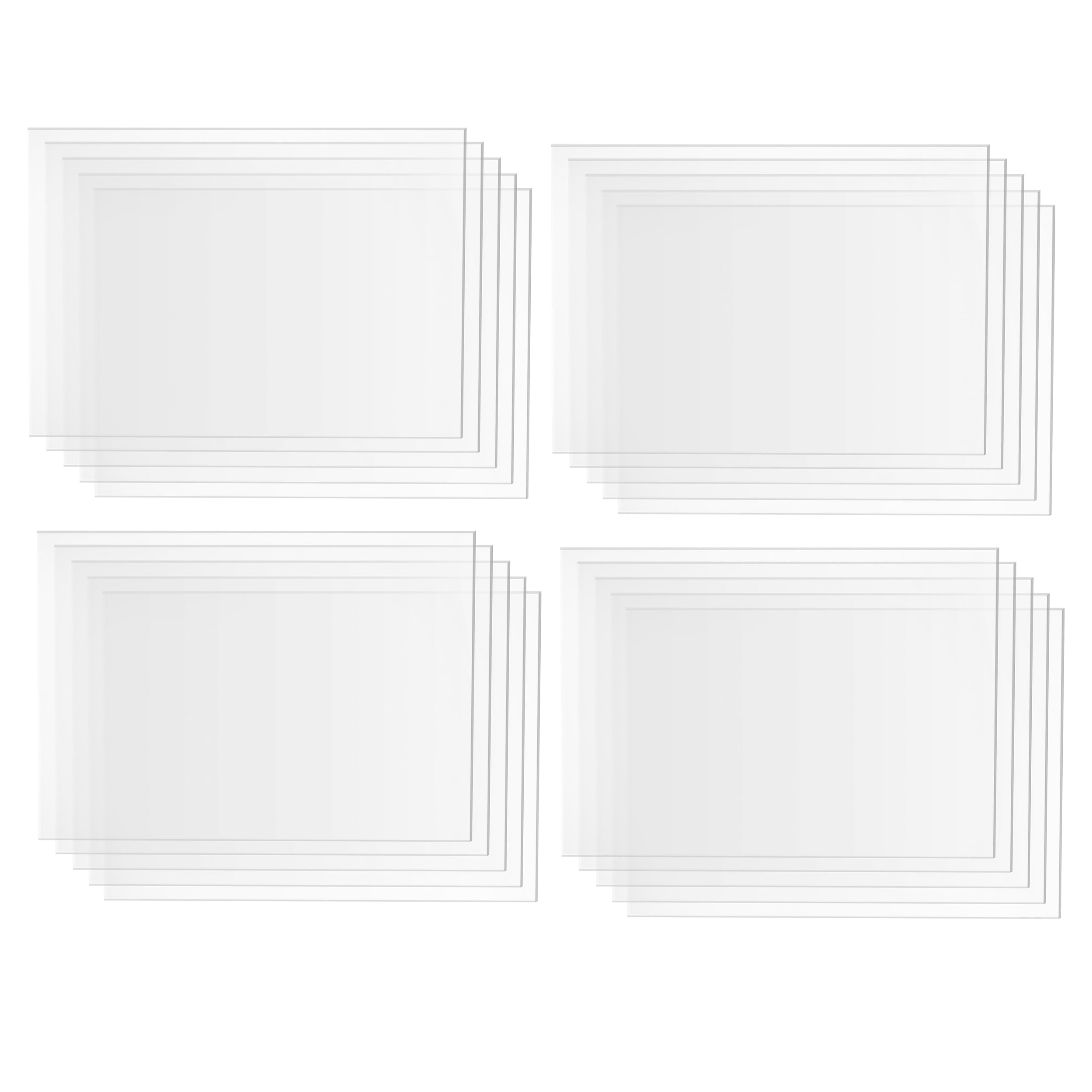 CraftyBook Acrylic Sign Sheets - 20pc Customizable Clear Blank Acrylic ...