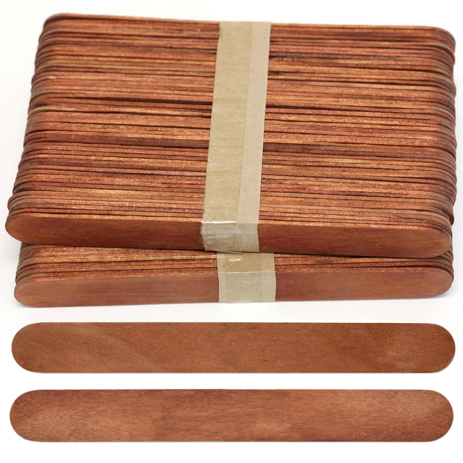 CraftySticks- 100 Pack, 6 Inch Brown Color, Jumbo Wood Popsicle Sticks ...
