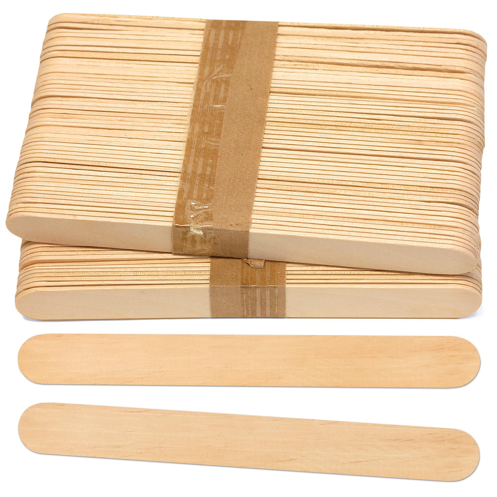 CraftySticks- 100 Pack, 6 Inch Jumbo Wood Popsicle Sticks for Crafts ...