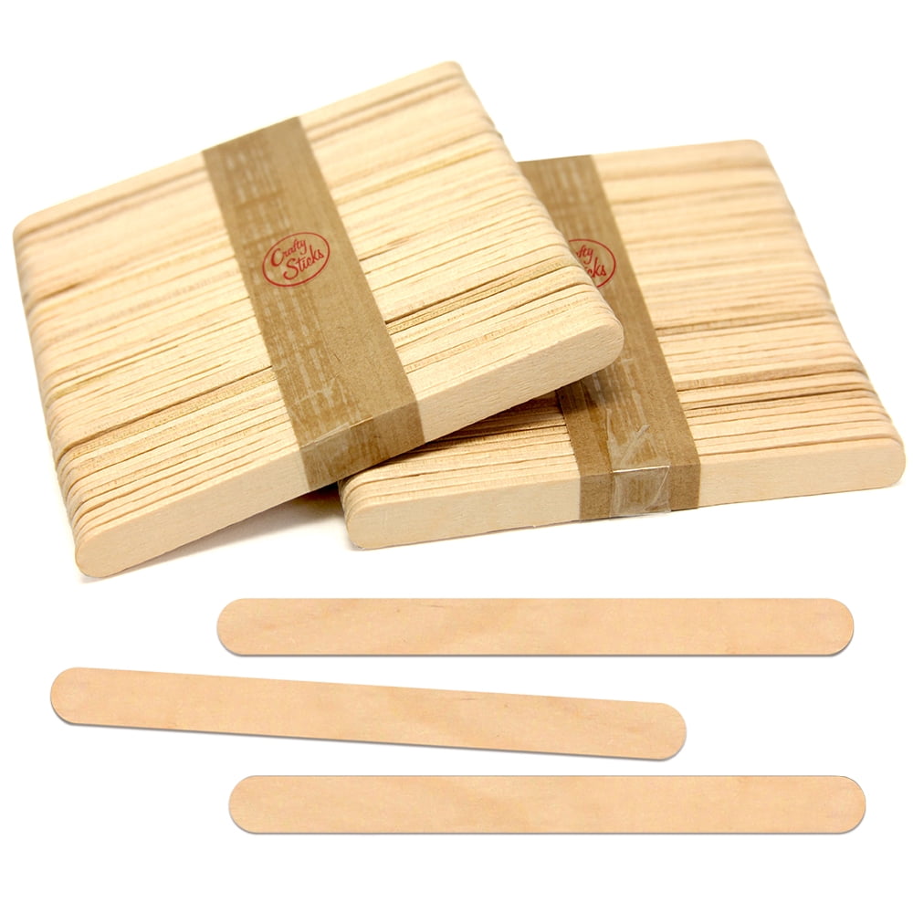 CraftySticks- 100 Pack Natural Popsicle Sticks for Crafts, 4.5 Inch ...