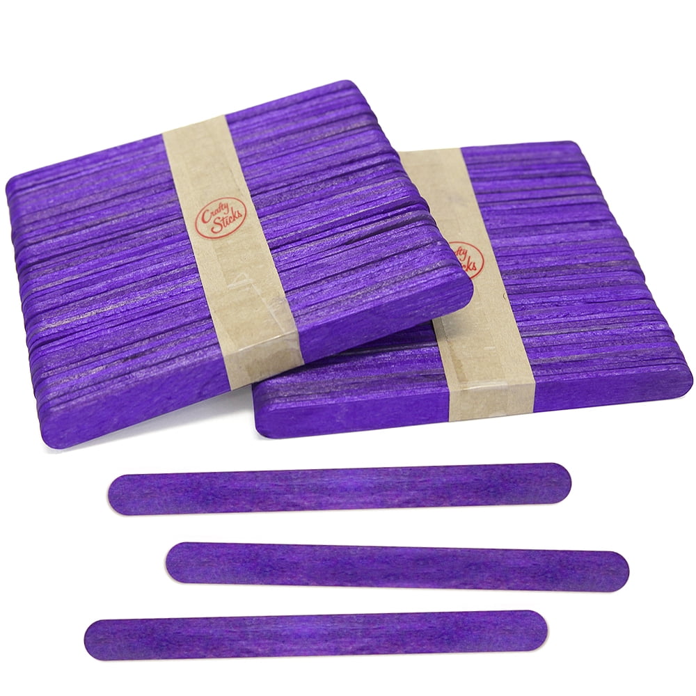 CraftySticks- 100 Pack Purple Popsicle Sticks for Crafts, 4.5 Inch ...