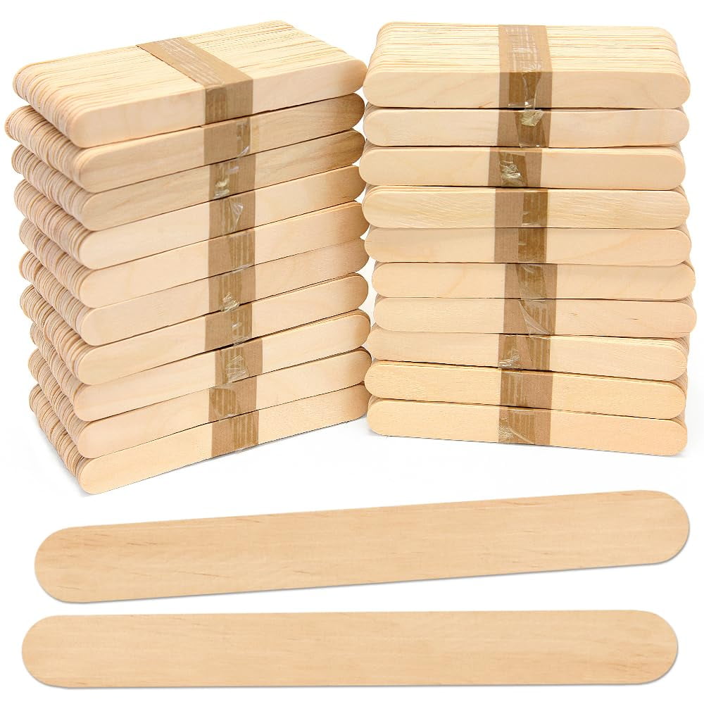 CraftySticks- 1000 Pack, 6 Inch Jumbo Wood Popsicle Sticks for Crafts ...