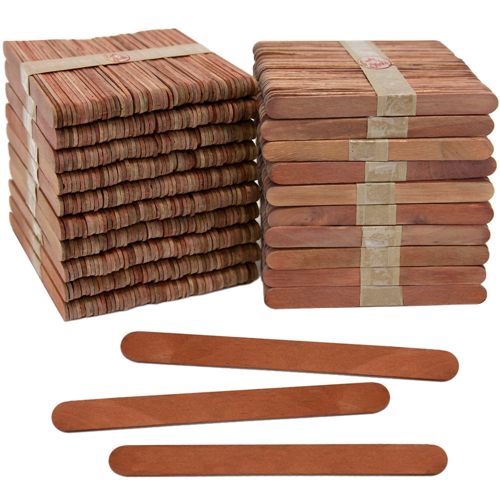 CraftySticks- 1000 Pack 4.5 Inch Brown Popsicle Sticks for Crafts ...