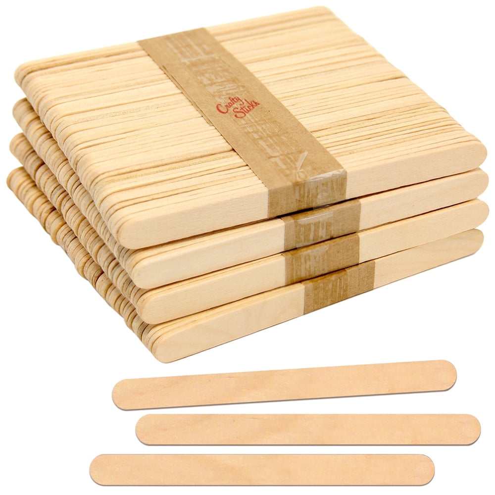 CraftySticks- 200 Pack 4.5 Inch Natural Popsicle Sticks for Crafts ...