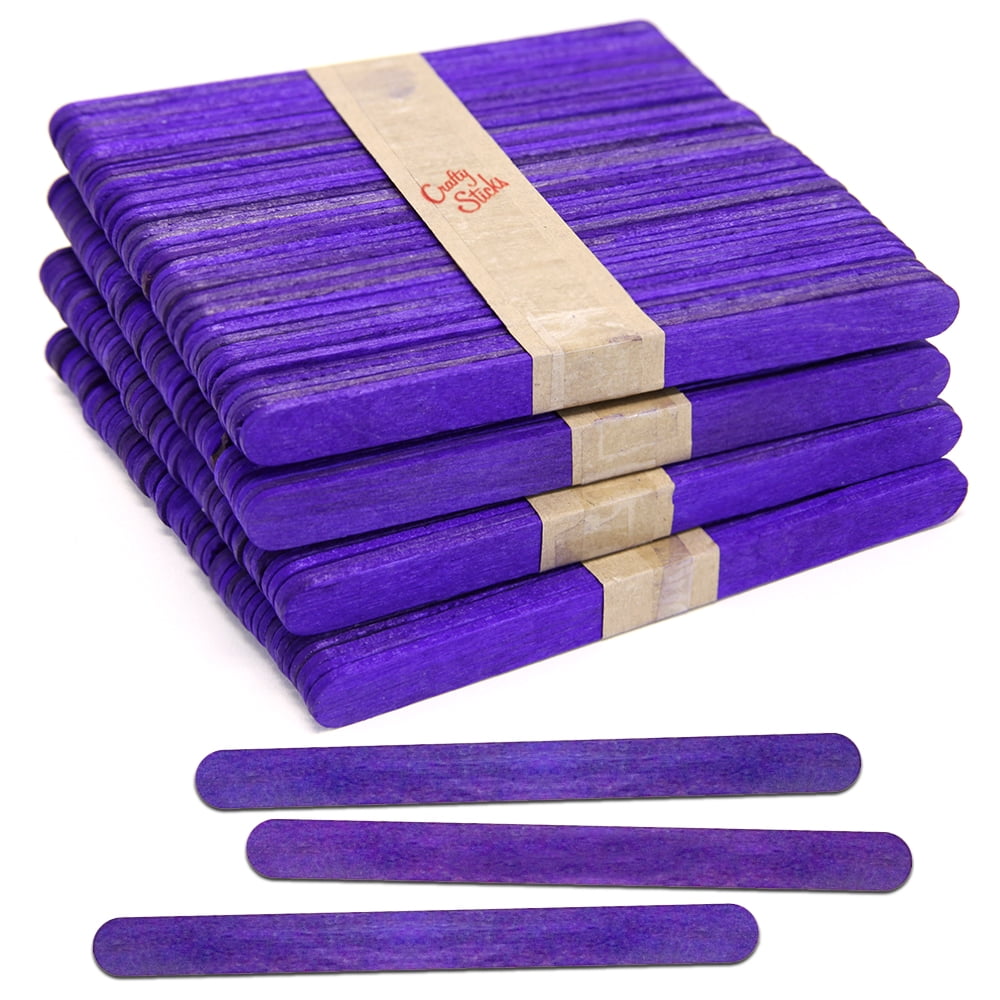 CraftySticks- 200 Pack Purple Popsicle Sticks for Crafts, 4.5 Inch ...