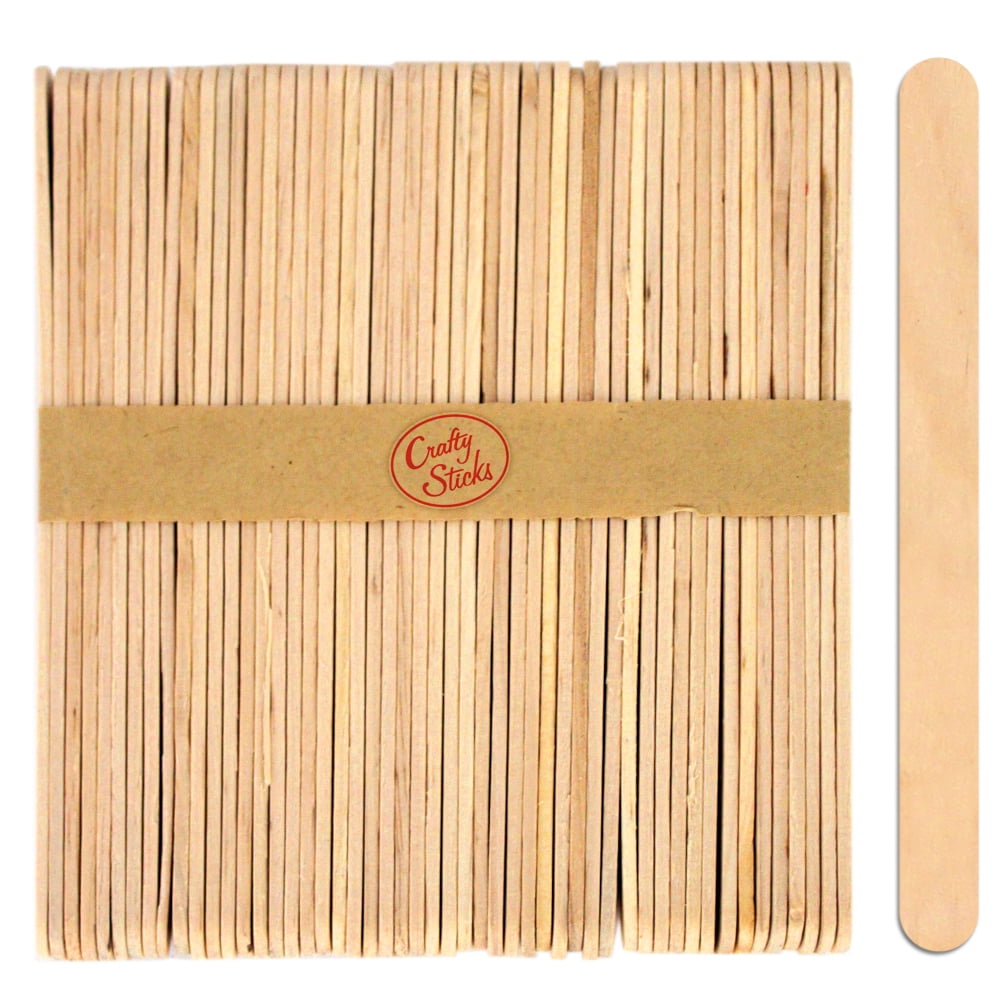 CraftySticks- 50 Pack Natural Popsicle Sticks for Crafts, 4.5 Inch ...