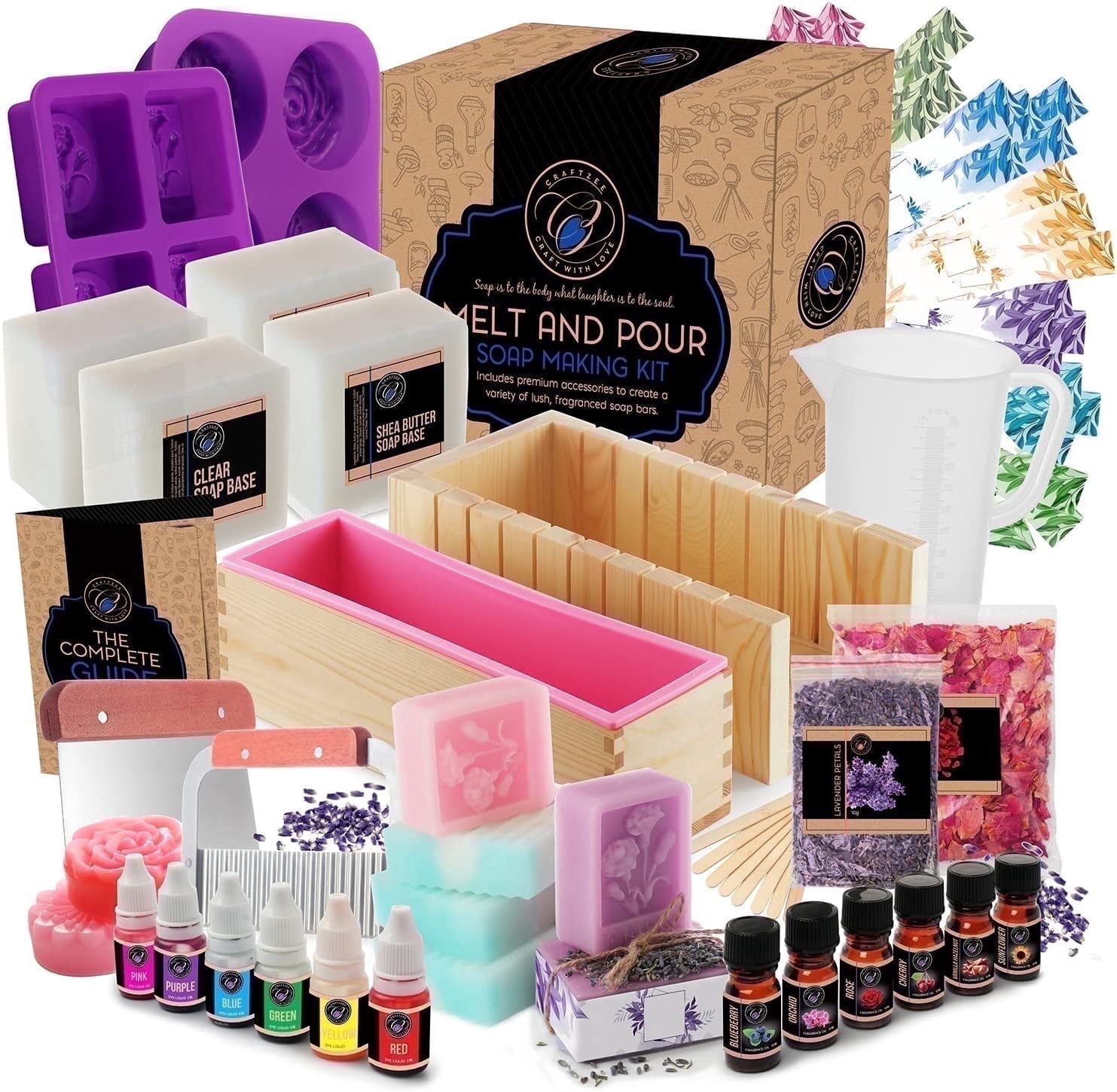 Craftzee Natural Homemade Soap Making Kit - DIY Craft Set for Beginners ...