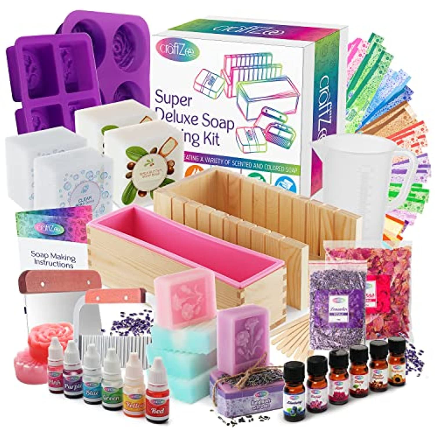 Craftzee Large Soap Making Kit - DIY Kits for Adults and Kids Supplies ...