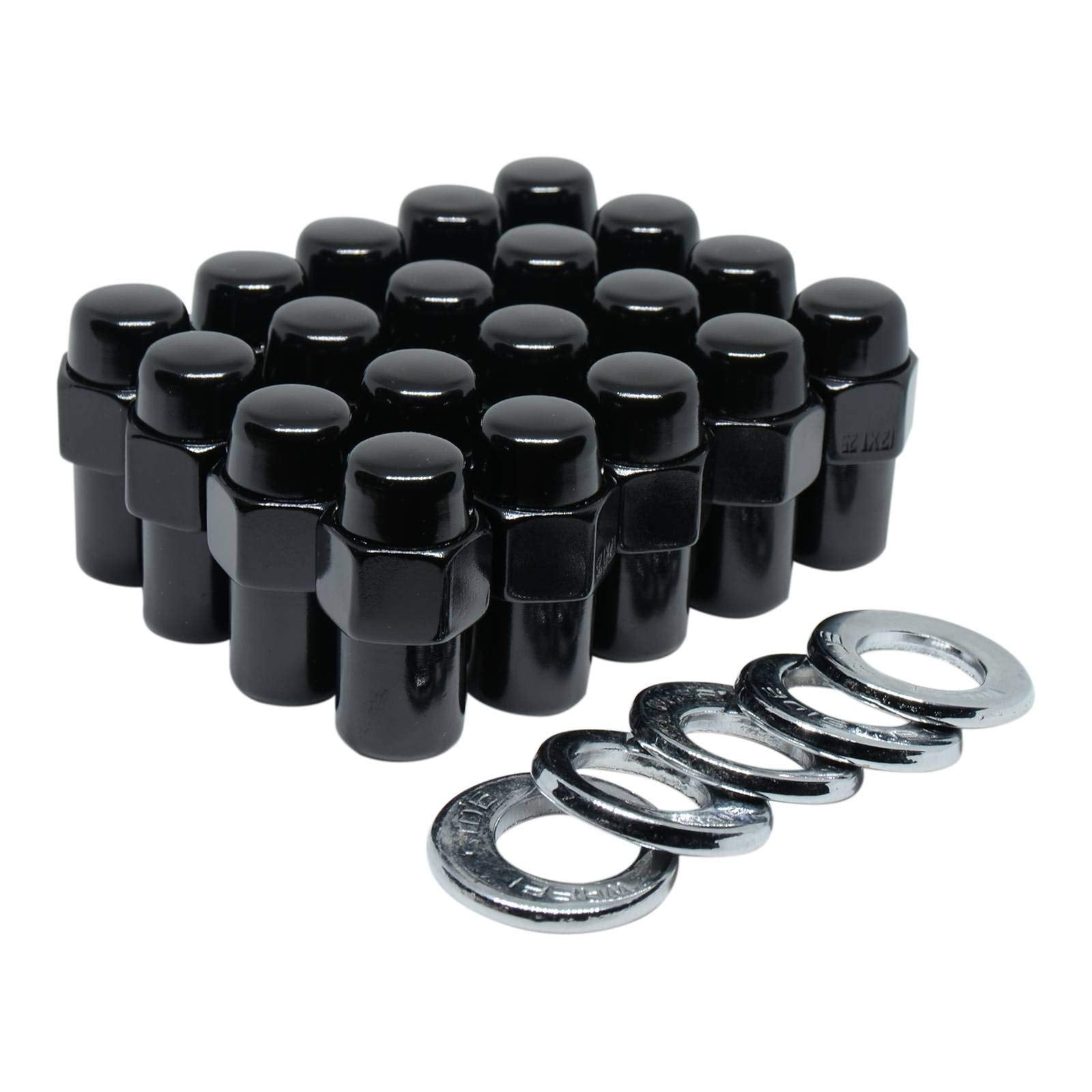 Cragar Standard Mag Lug Nut 7/16"-20 Black with Chrome Offset Washer ...