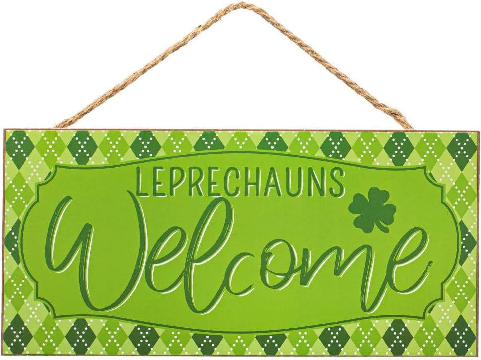 Craig Bachman 12" Wooden Sign: Leprechauns Welcome Sign - Saint Patrick ...