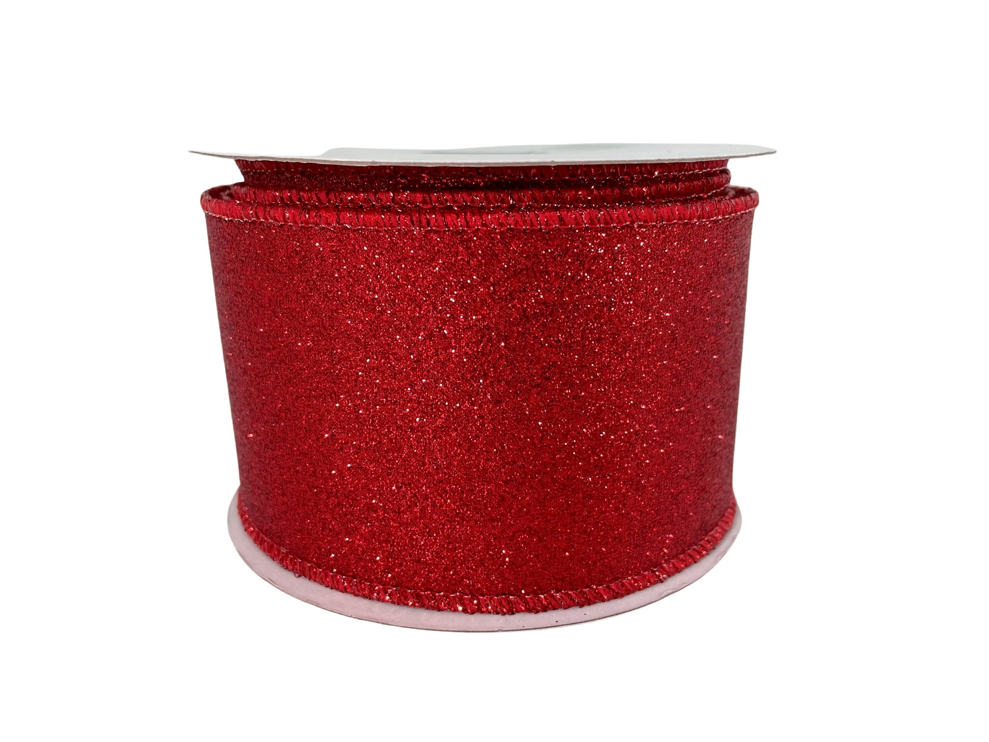 Craig Bachman Red Glitter Polyester Wired Ribbon 2.5" x 10Yd - Walmart.com