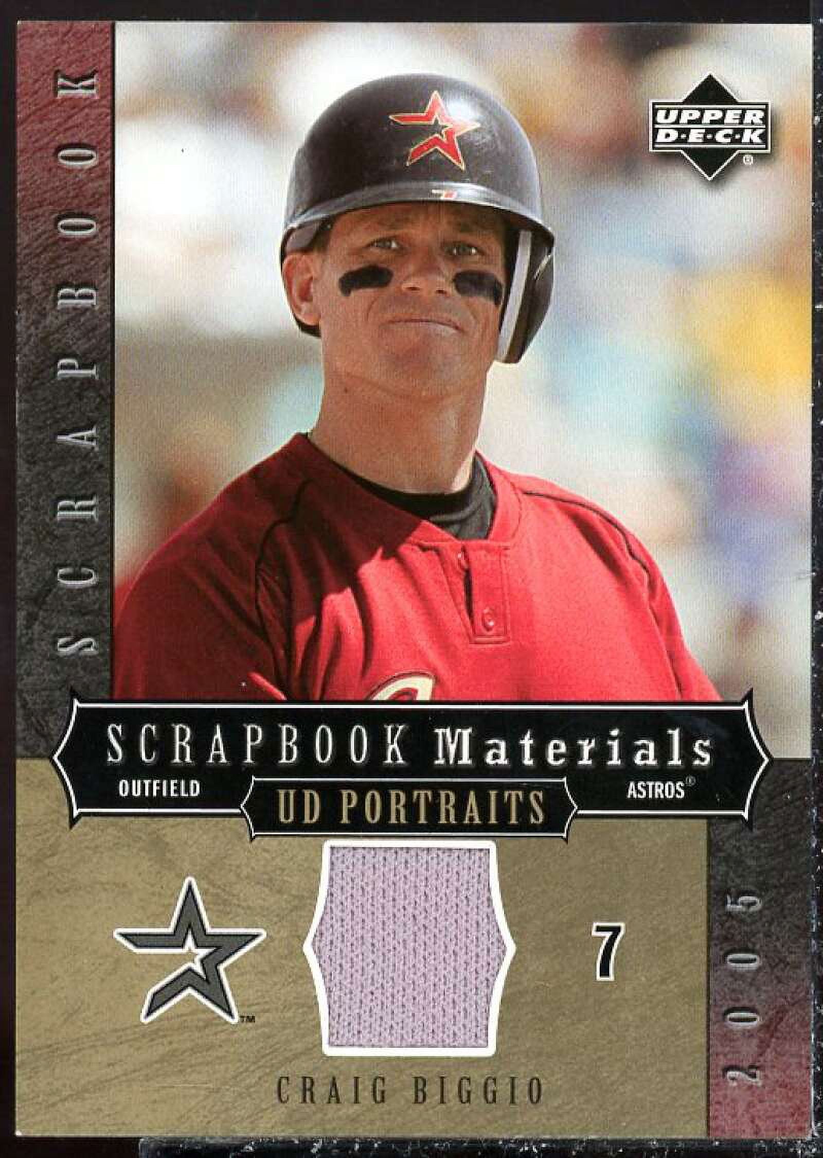 Craig Biggio Jsy Card 2005 UD Portraits Scrapbook Materials #BI ...