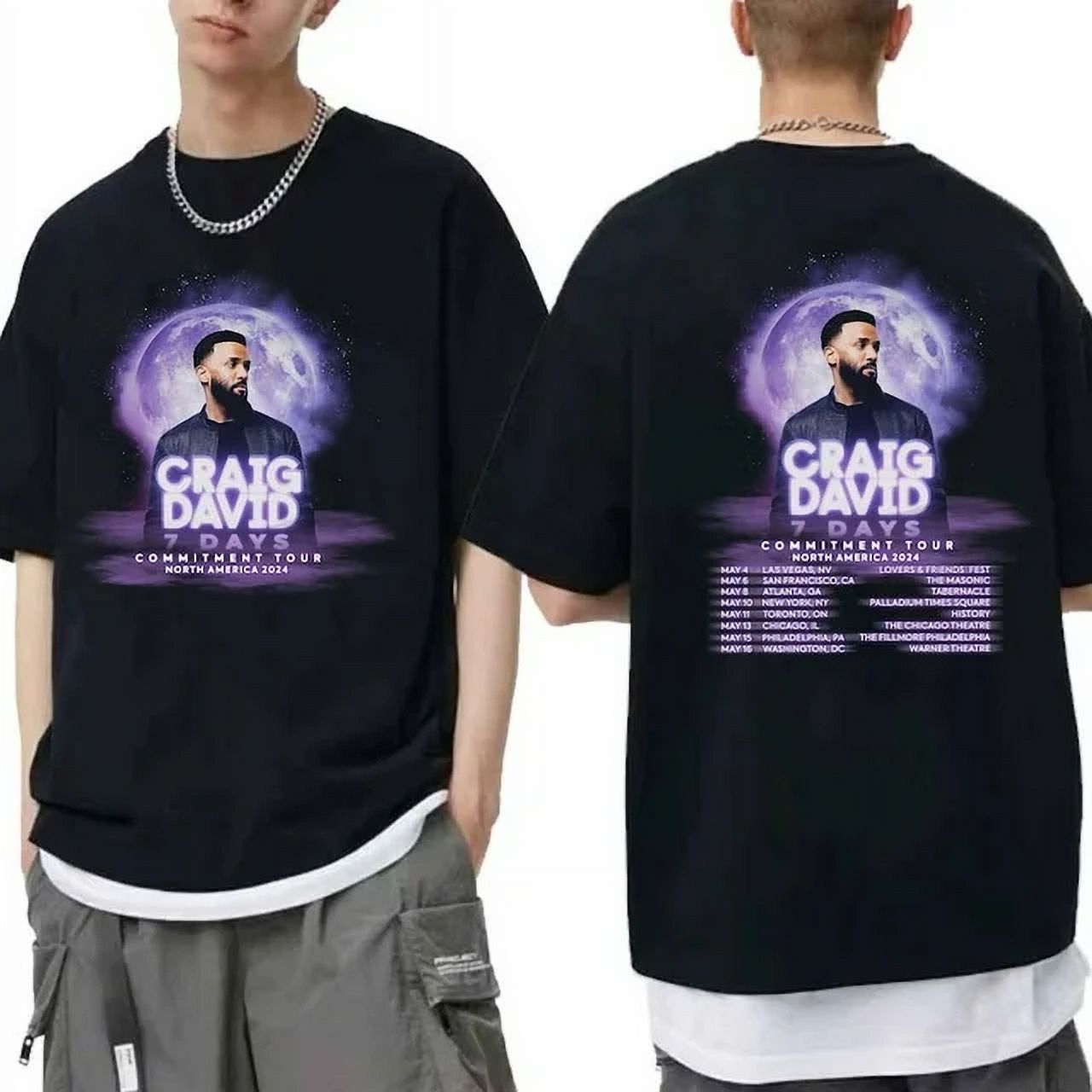 Craig David 7 Days Commitment Tour T-Shirt 2Side 2024 Concert, for men & women, up to size 5XL ...