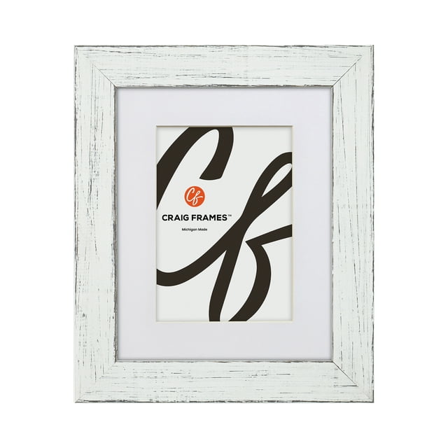 Craig Frames 12x12 inch Rustic Barnwood White Picture Frame Matted for ...