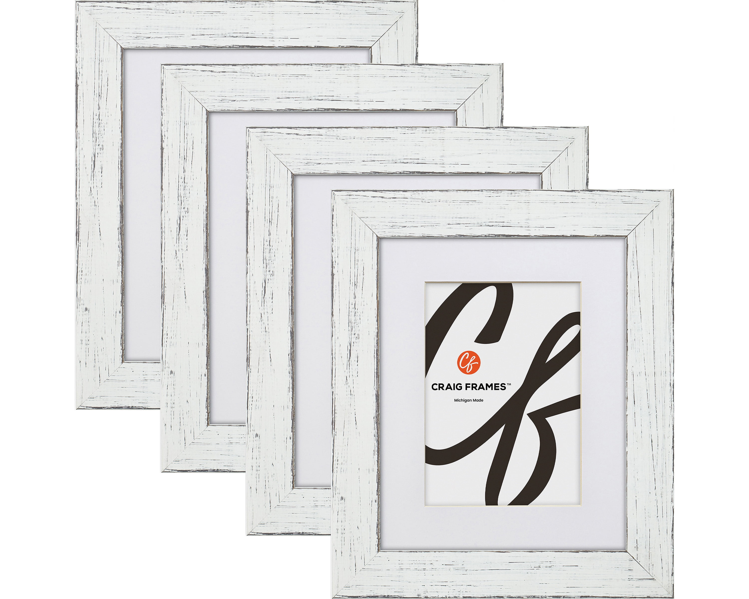 Craig Frames 14x20 inch Rustic Barnwood White Picture Frame Matted for ...