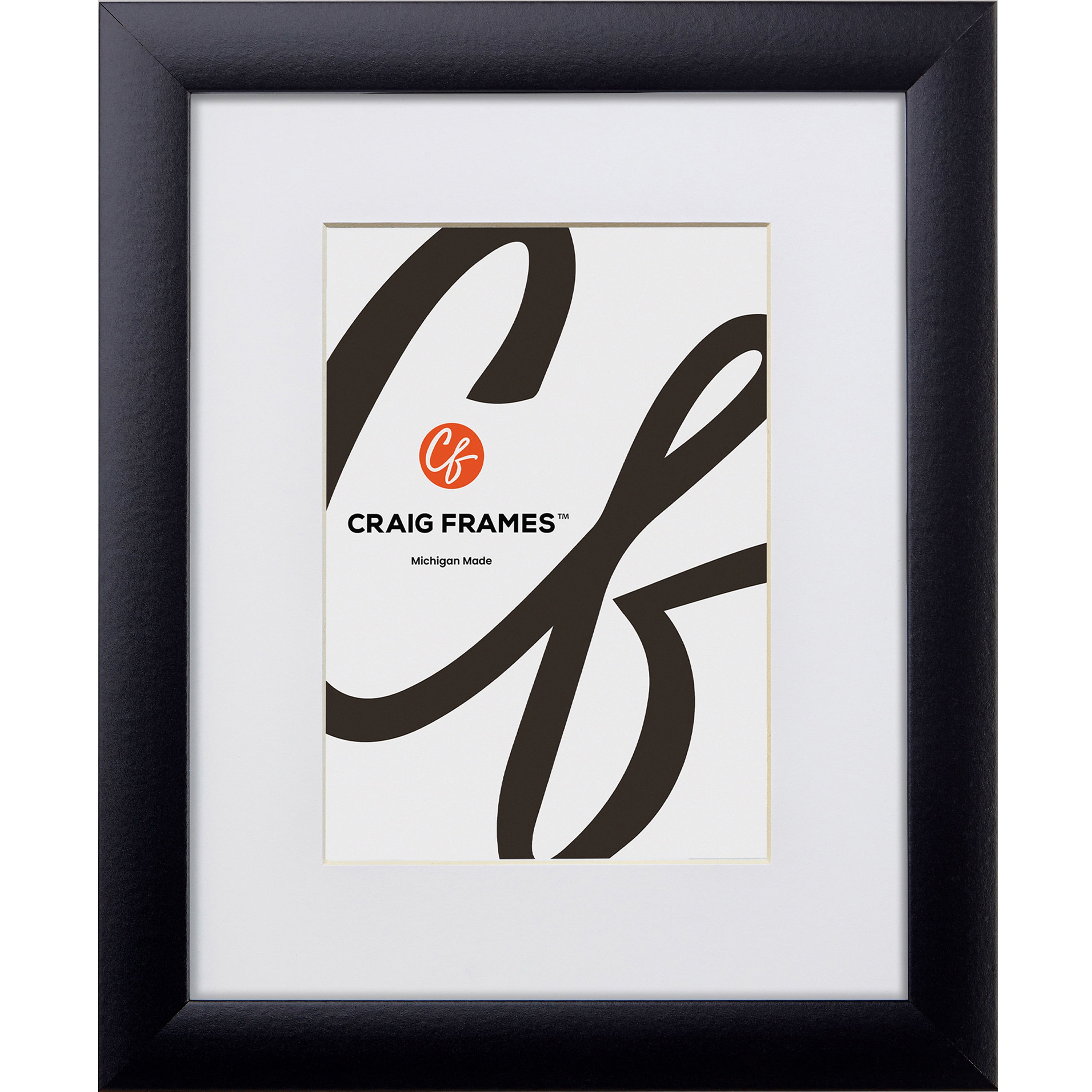Craig Frames 1WB3BK 16 x 20 Inch Black Picture Frame Matted to Display ...