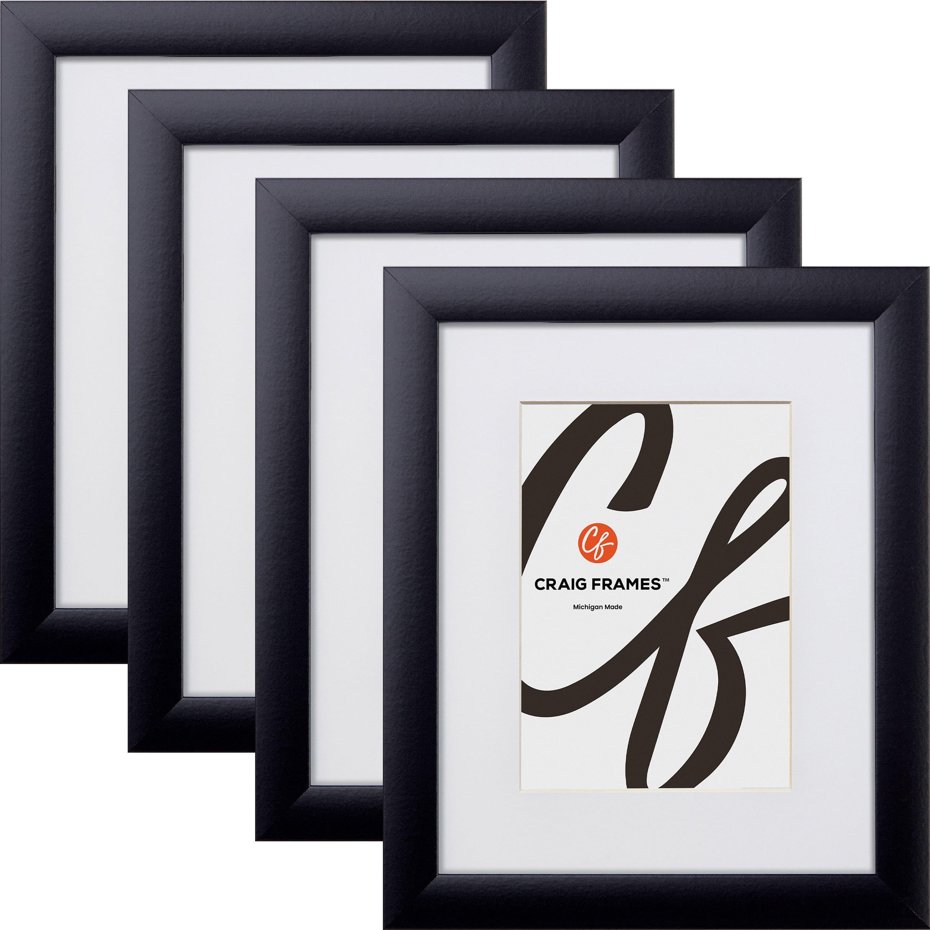Craig Frames 1WB3BK 22 x 28 Inch Black Picture Frame Matted to Display ...
