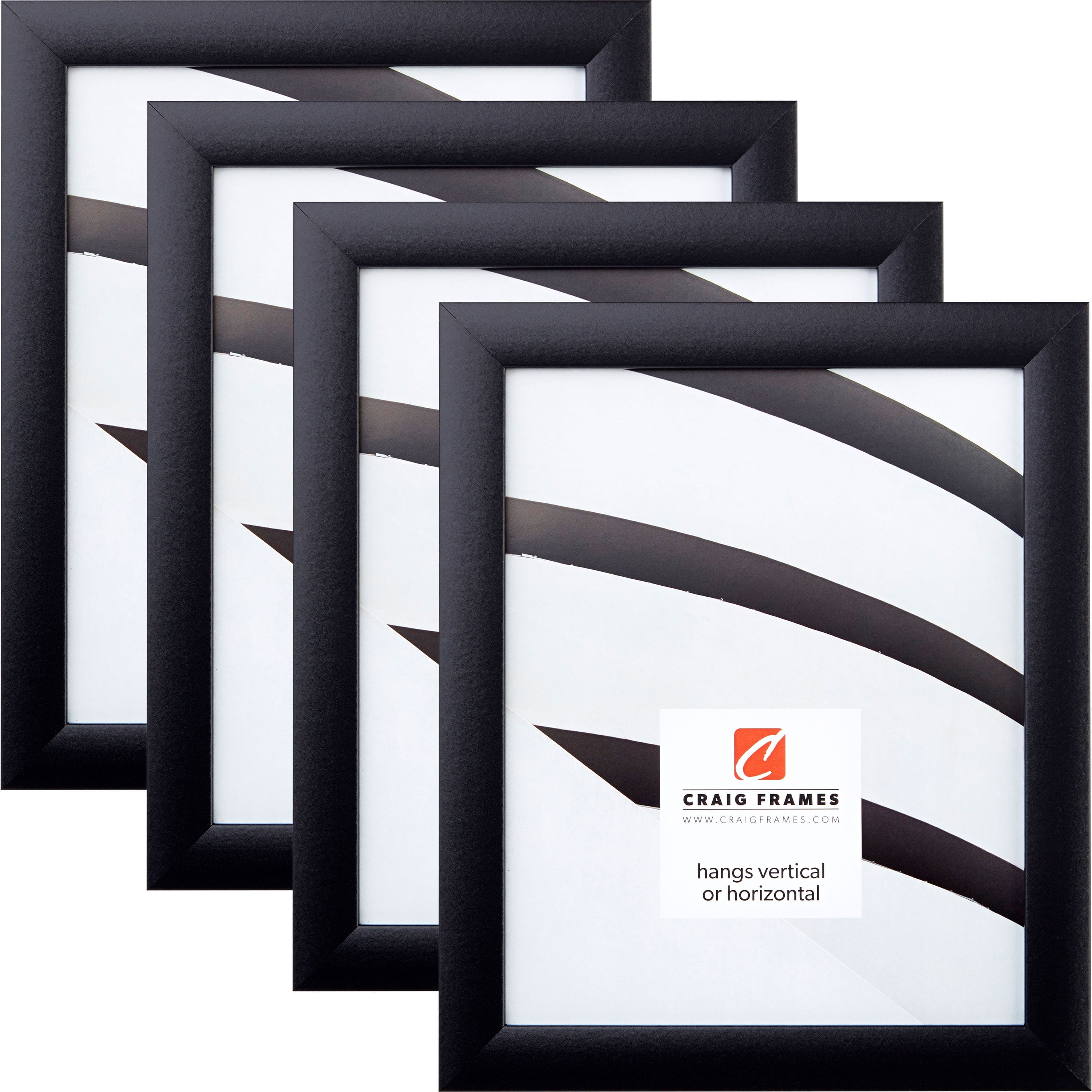 Craig Frames 20x20 Black Picture Frame 1-Inch Wide Smooth Black Gallery ...