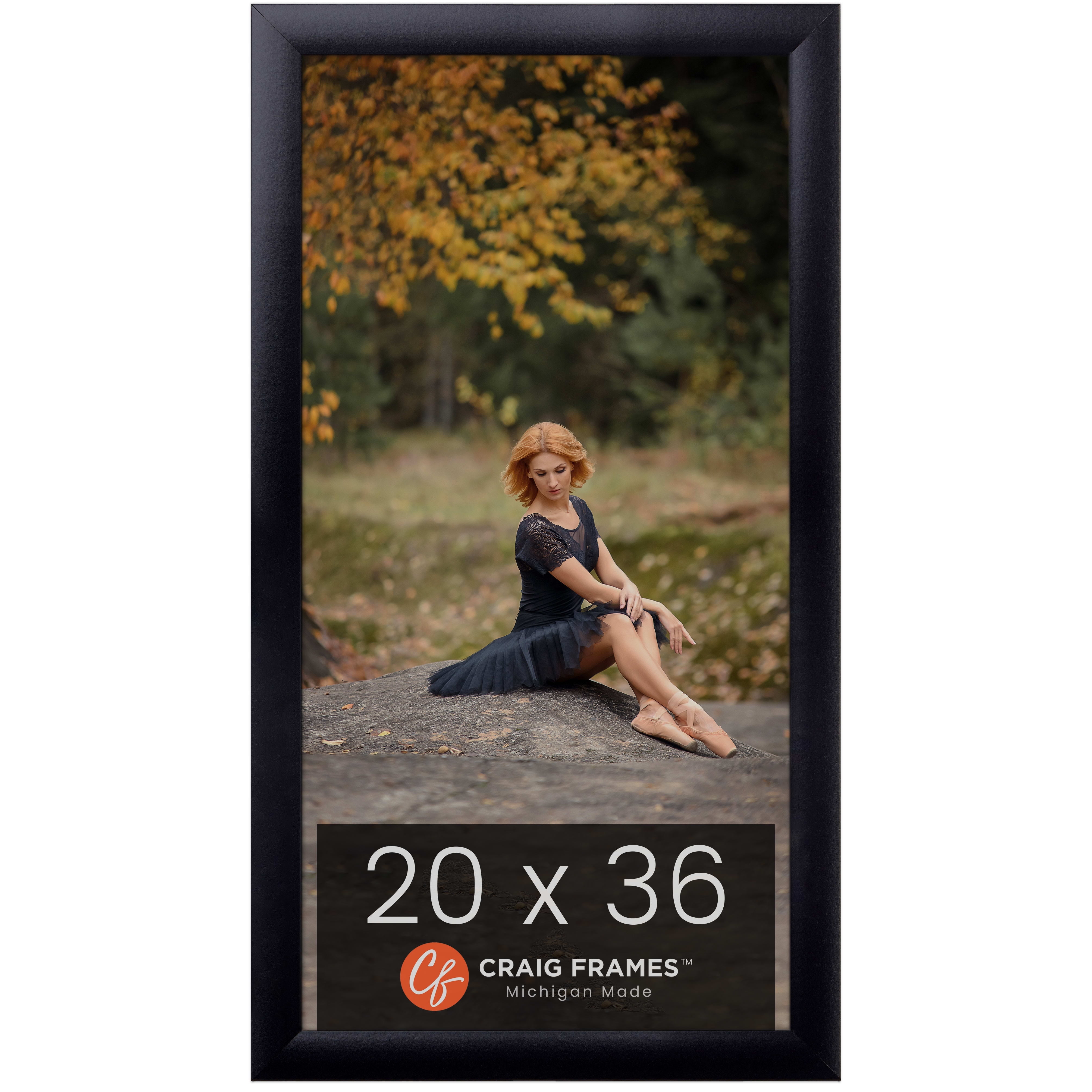 Craig Frames 20x36 Picture Frame - Black Style 1"WB3 1 Inch MDF ...