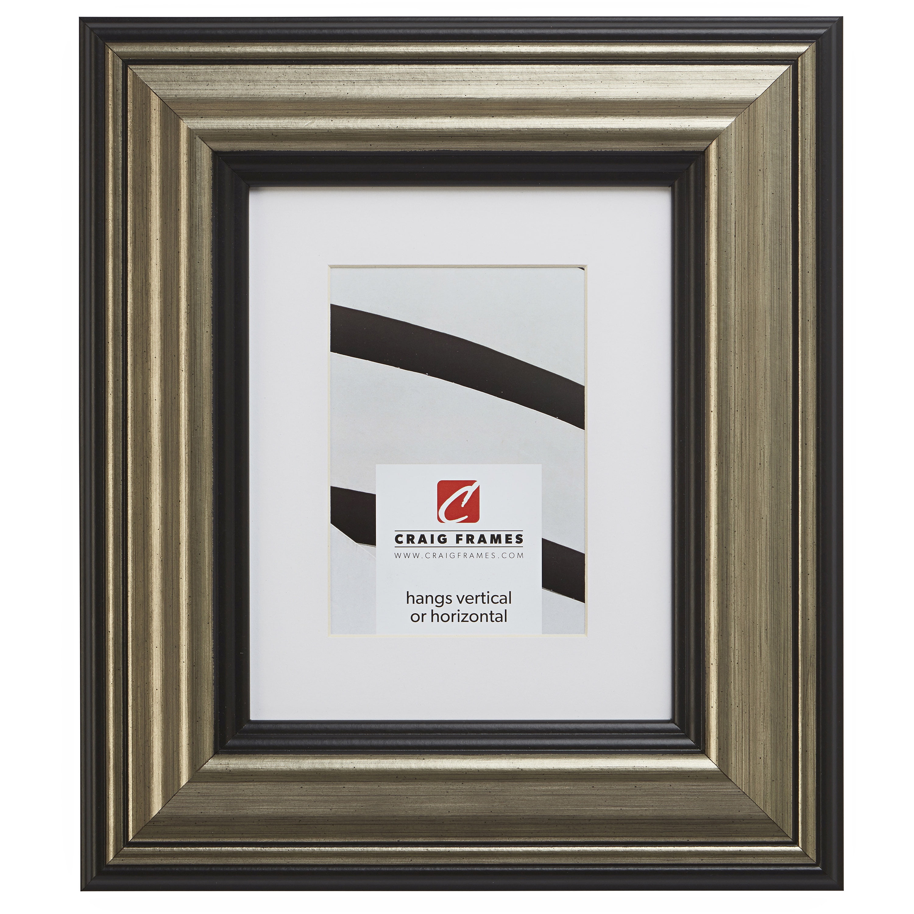 Craig Frames 21307202 14x18 inch Aged Silver and Black Picture Frame ...