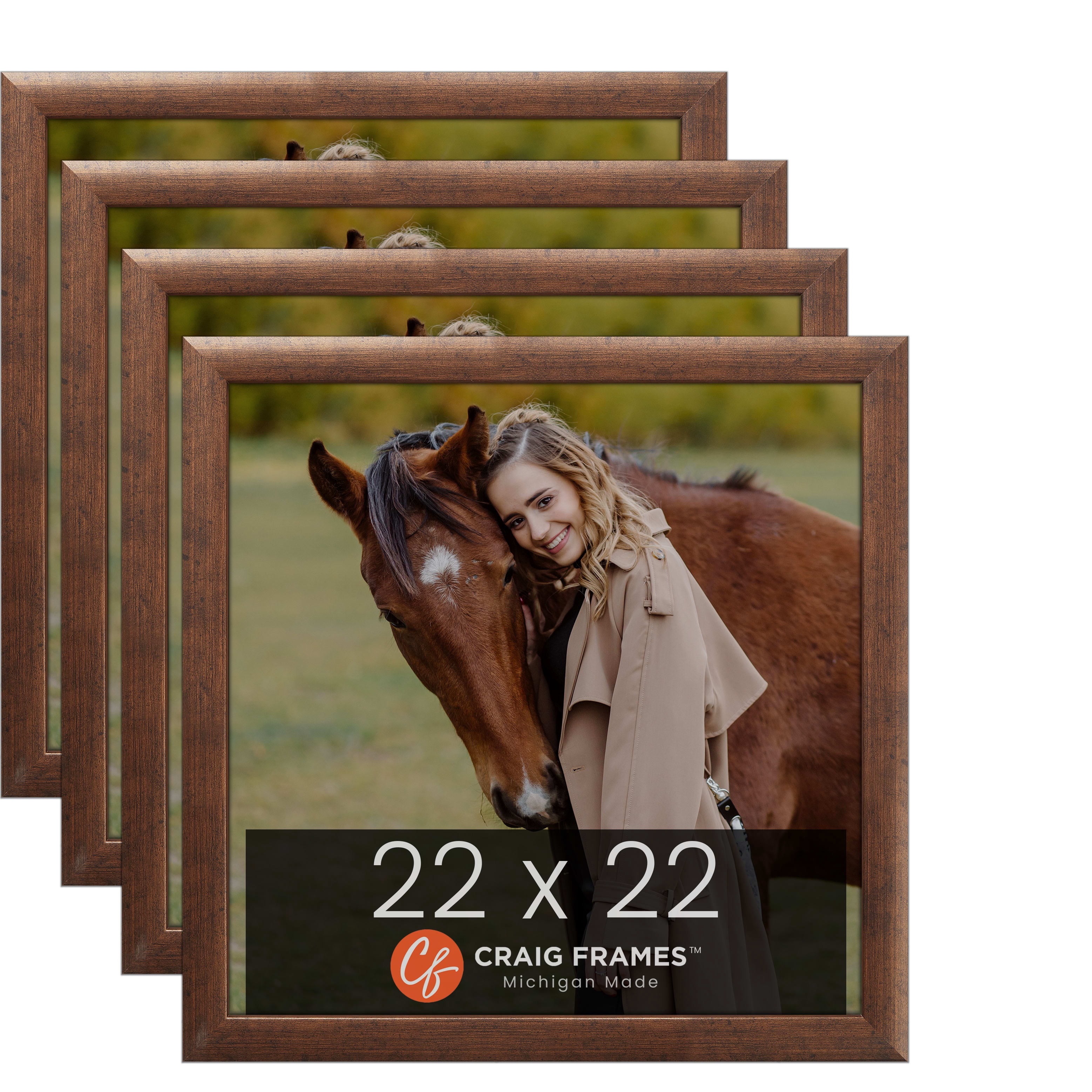 Craig Frames 22x22 Rustic Copper Picture Frame, Set of Four - Walmart.com