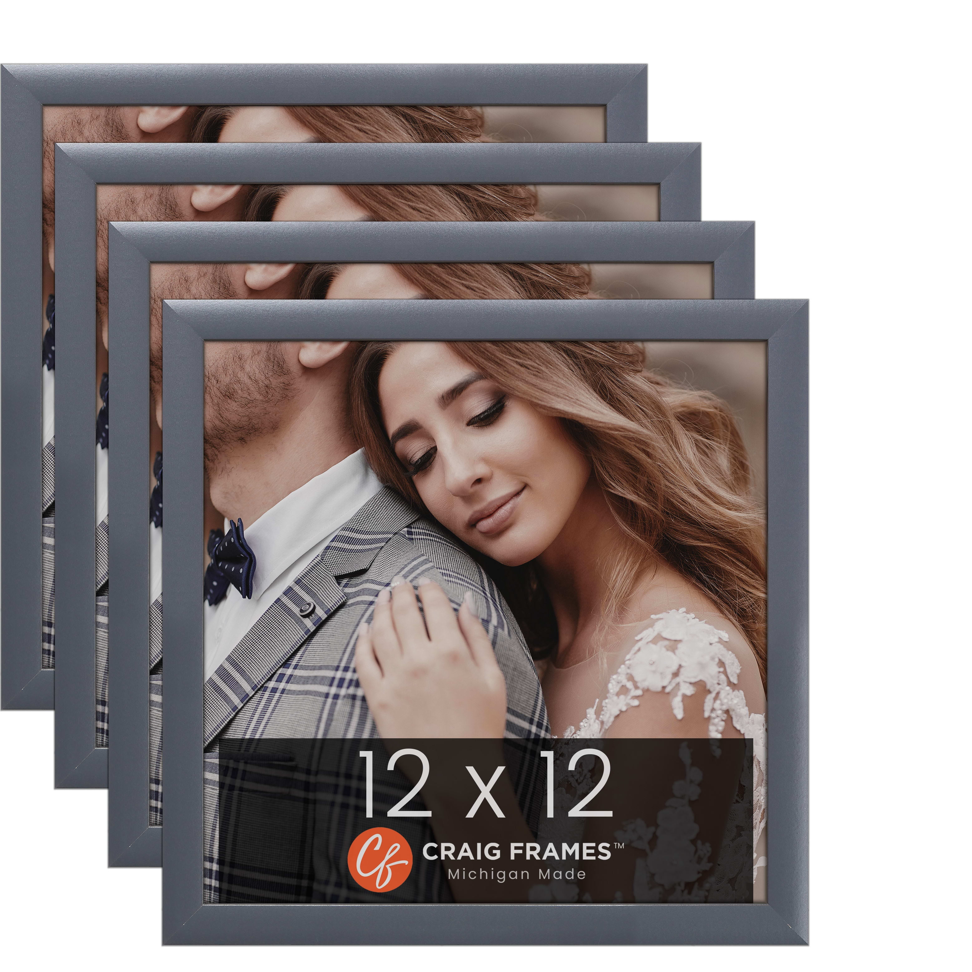 Craig Frames 23247635 12 x 12 Inch Picture Frame, Grey, Set of 4 ...