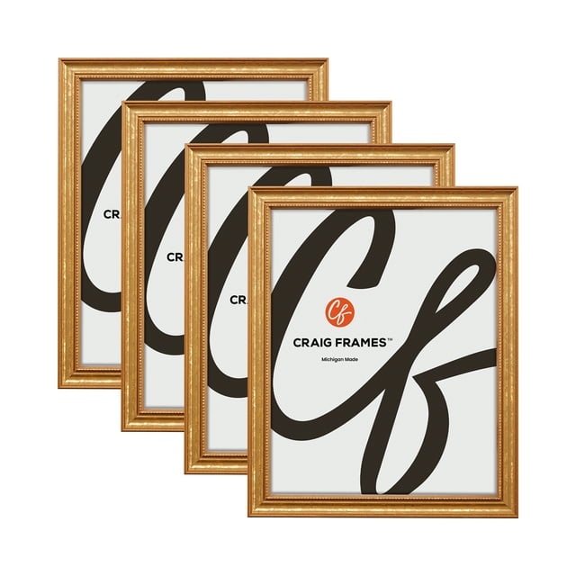 Craig Frames 314GD, 11x13 Picture Frame, Ornate Gold, Set of 4 ...