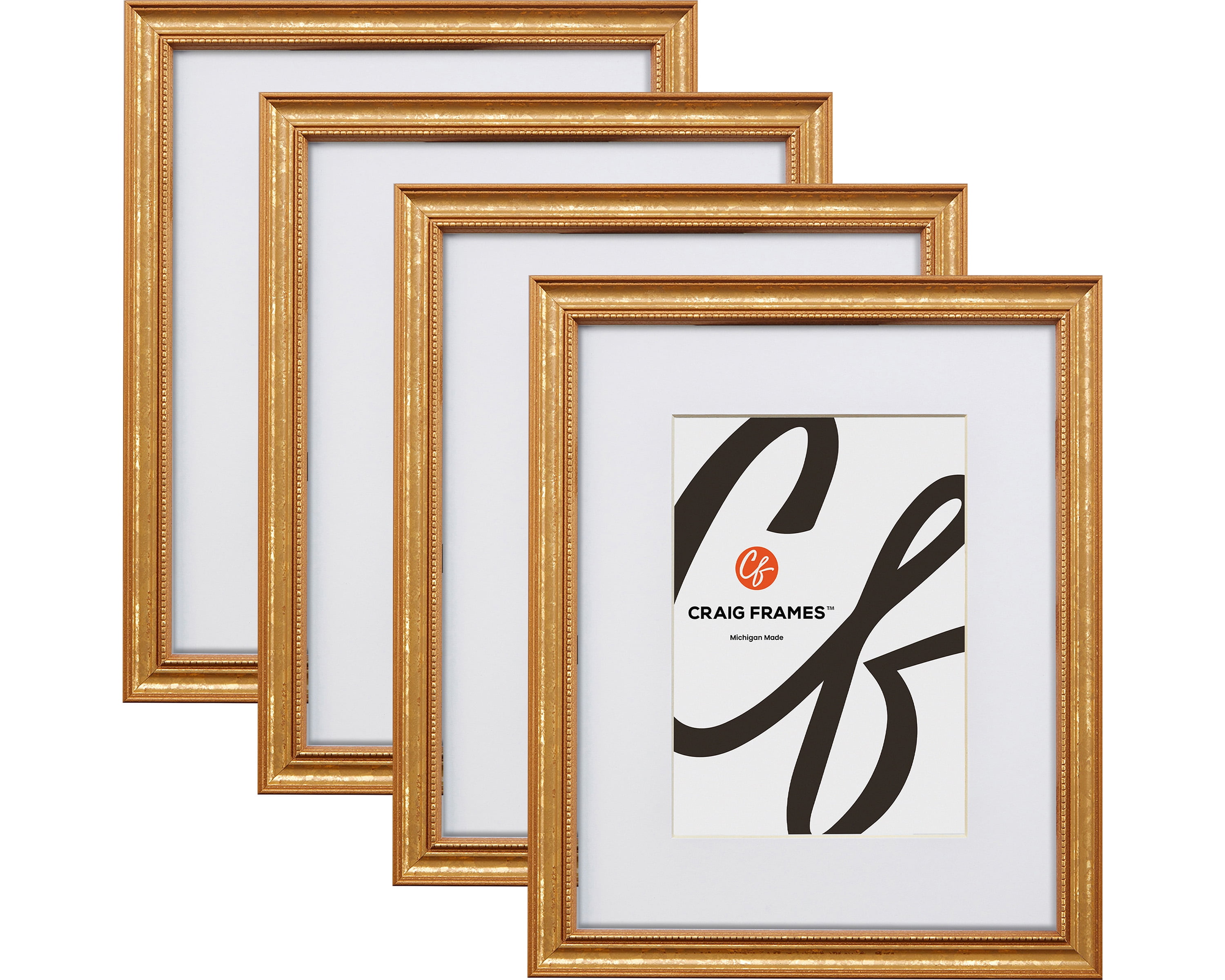 Craig Frames 314GD, 22x28 Picture Frame, Matted to Display a 18x24 ...