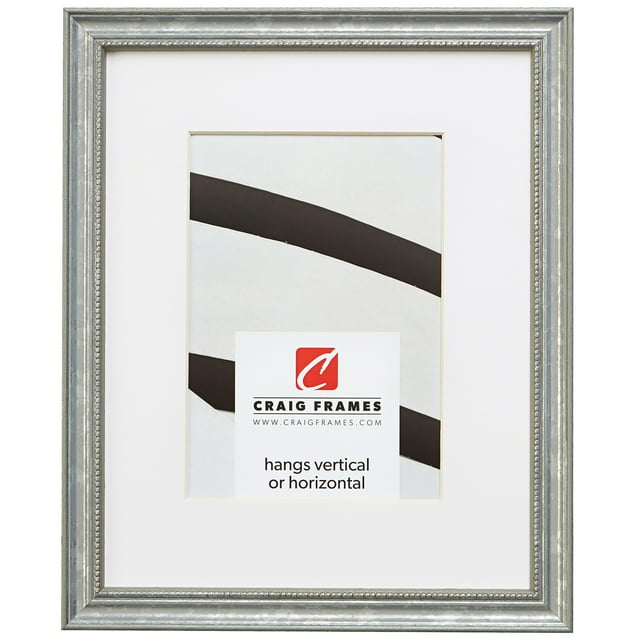 Craig Frames 314SI 14x18 inch Ornate Silver Picture Frame Matted for a ...